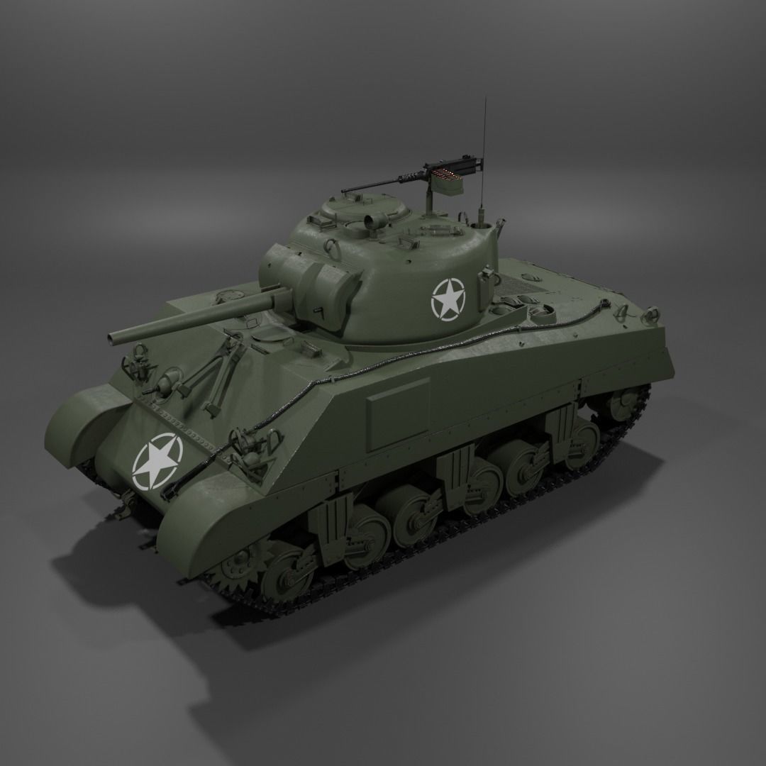 M4A2 Sherman Medium Tank free 3D model | CGTrader