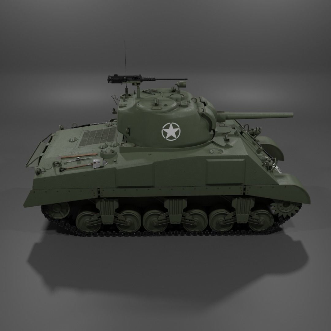 M4A2 Sherman Medium Tank free 3D model | CGTrader