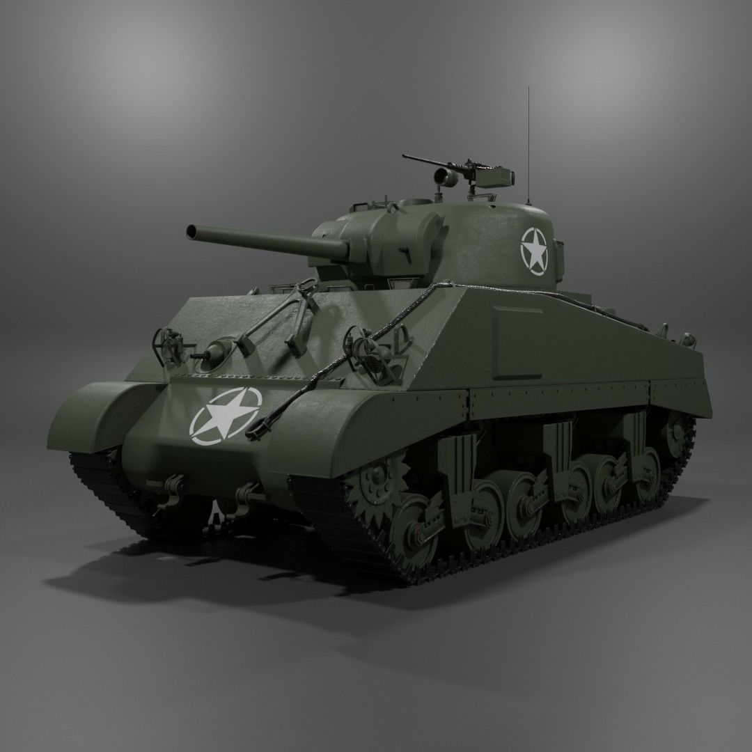 M4A2 Sherman Medium Tank free 3D model | CGTrader