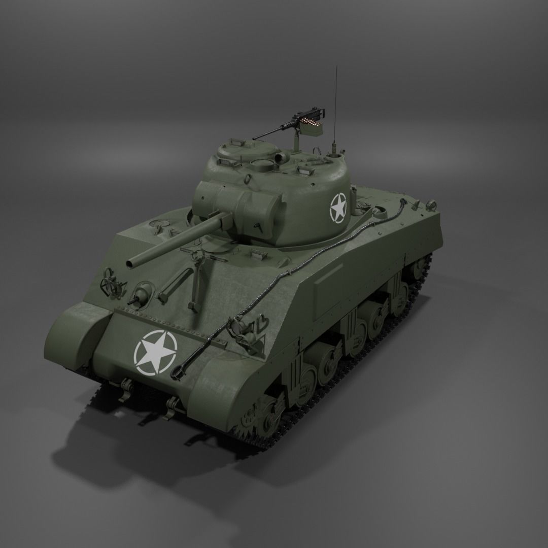 M4A2 Sherman Medium Tank free 3D model | CGTrader