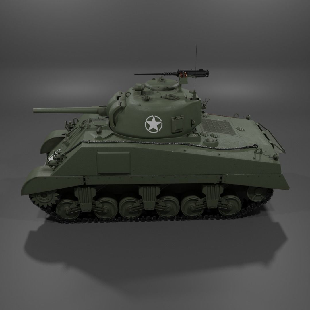 M4A2 Sherman Medium Tank free 3D model | CGTrader