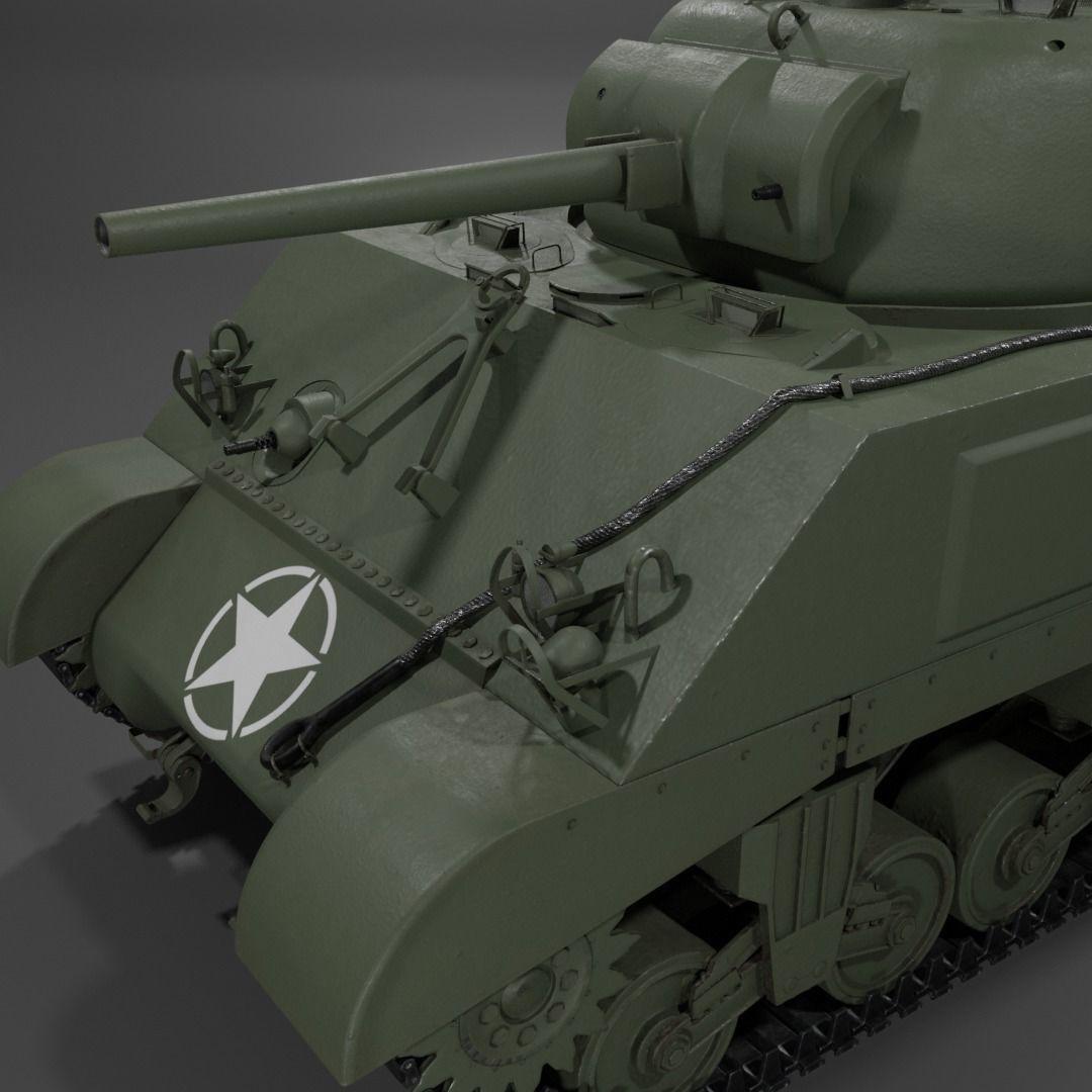 M4A2 Sherman Medium Tank free 3D model | CGTrader