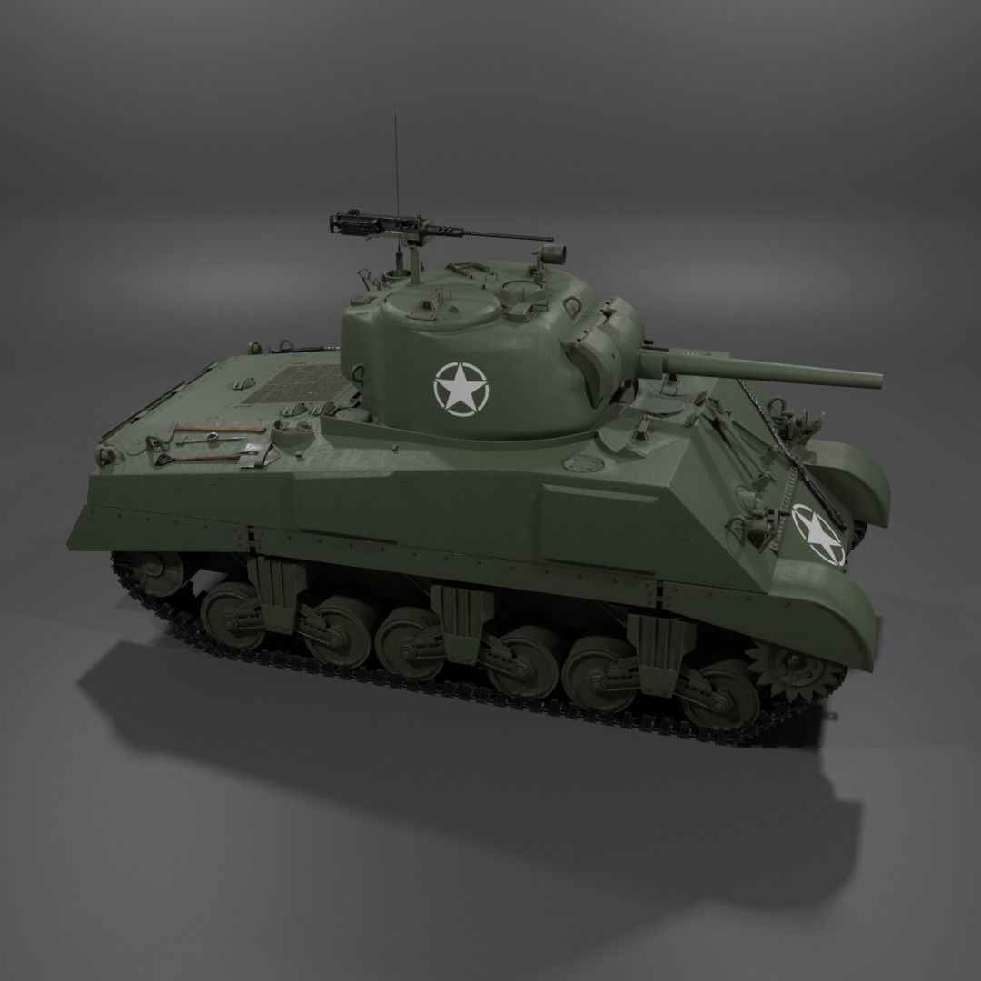M4A2 Sherman Medium Tank free 3D model | CGTrader