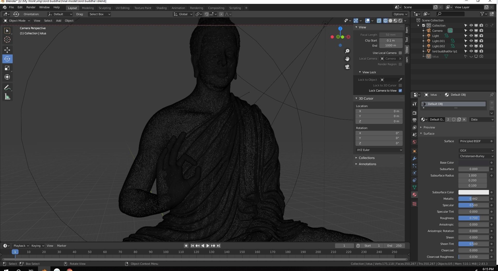 Lord buddha 3D model 3D printable | CGTrader