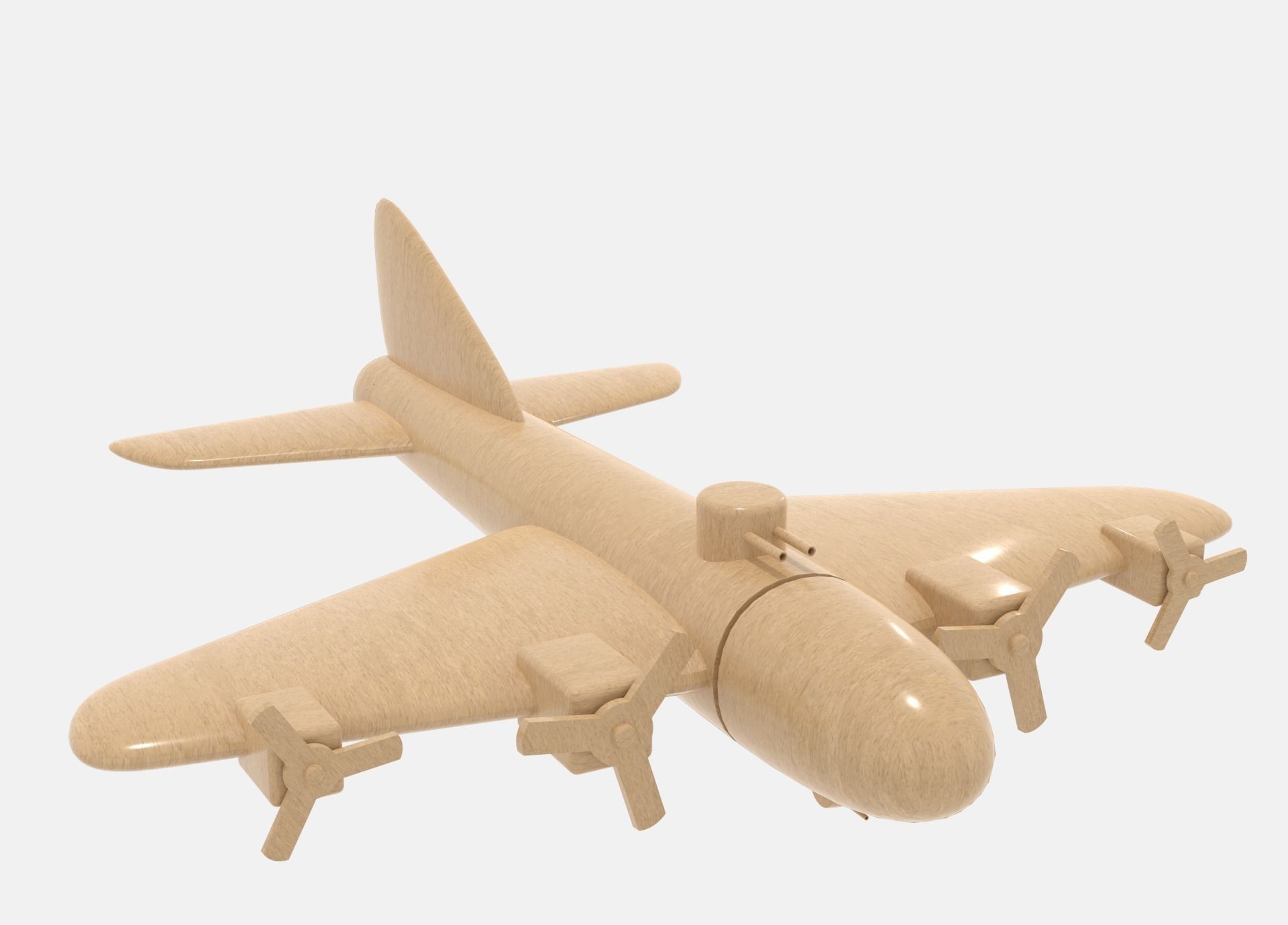 3D model Wooden Bomber VR / AR / low-poly | CGTrader