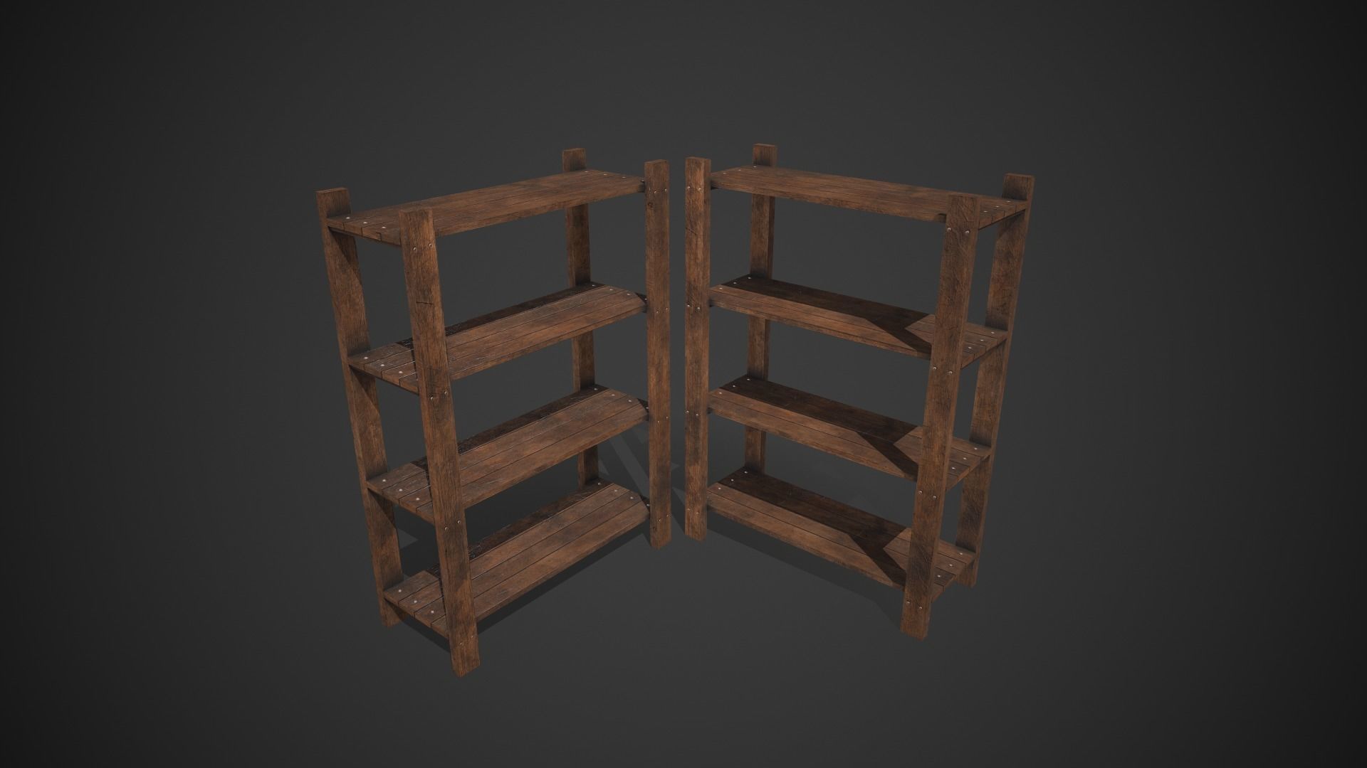 3D model Old Medieval Wooden Shelf VR / AR / low-poly | CGTrader