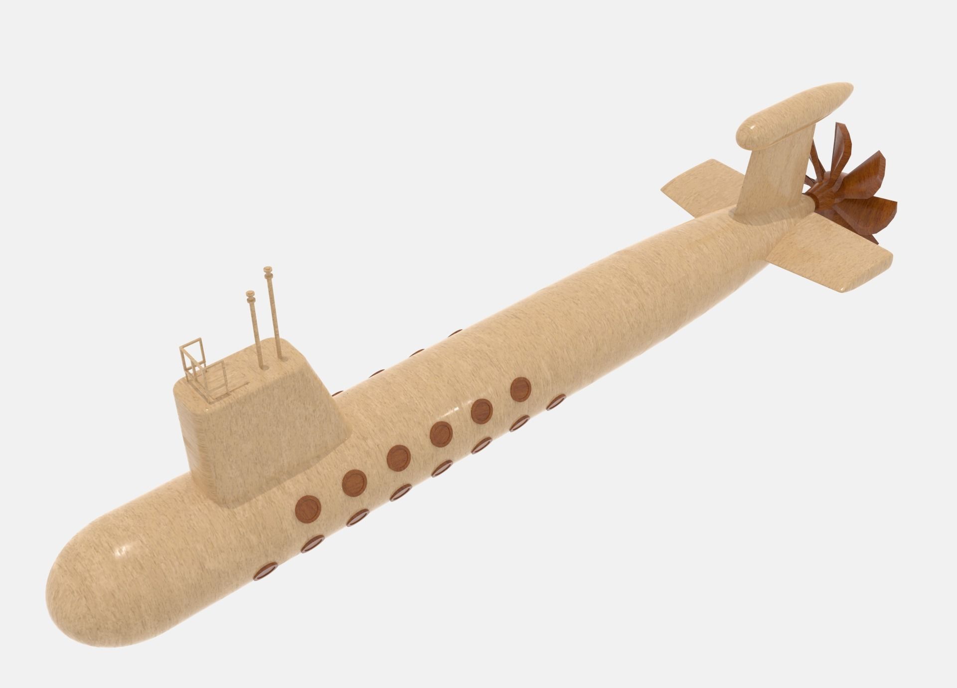 3D model Wooden Submarine VR / AR / low-poly | CGTrader