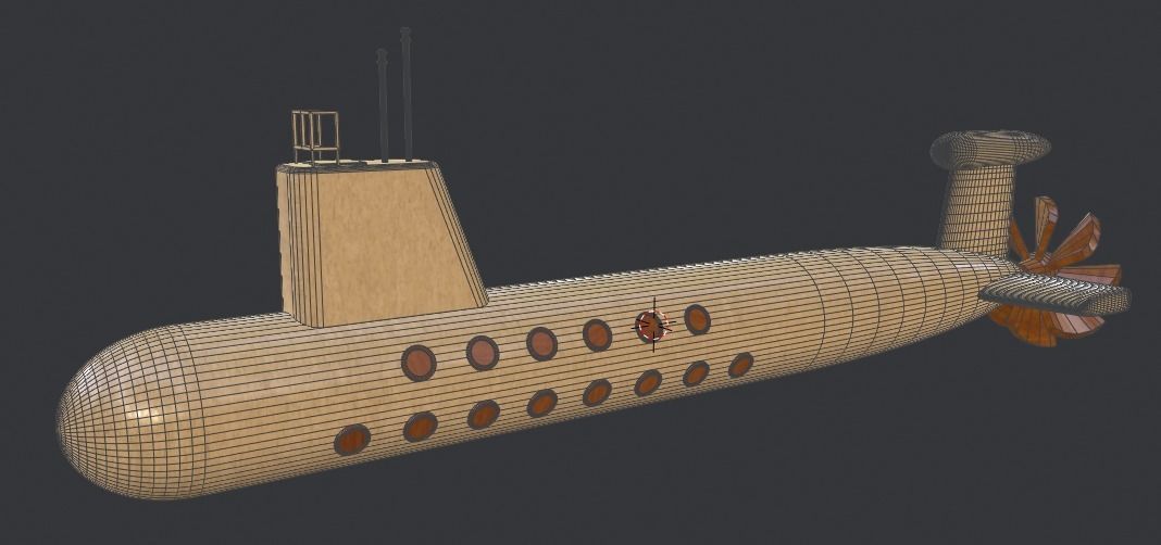 3D model Wooden Submarine VR / AR / low-poly | CGTrader