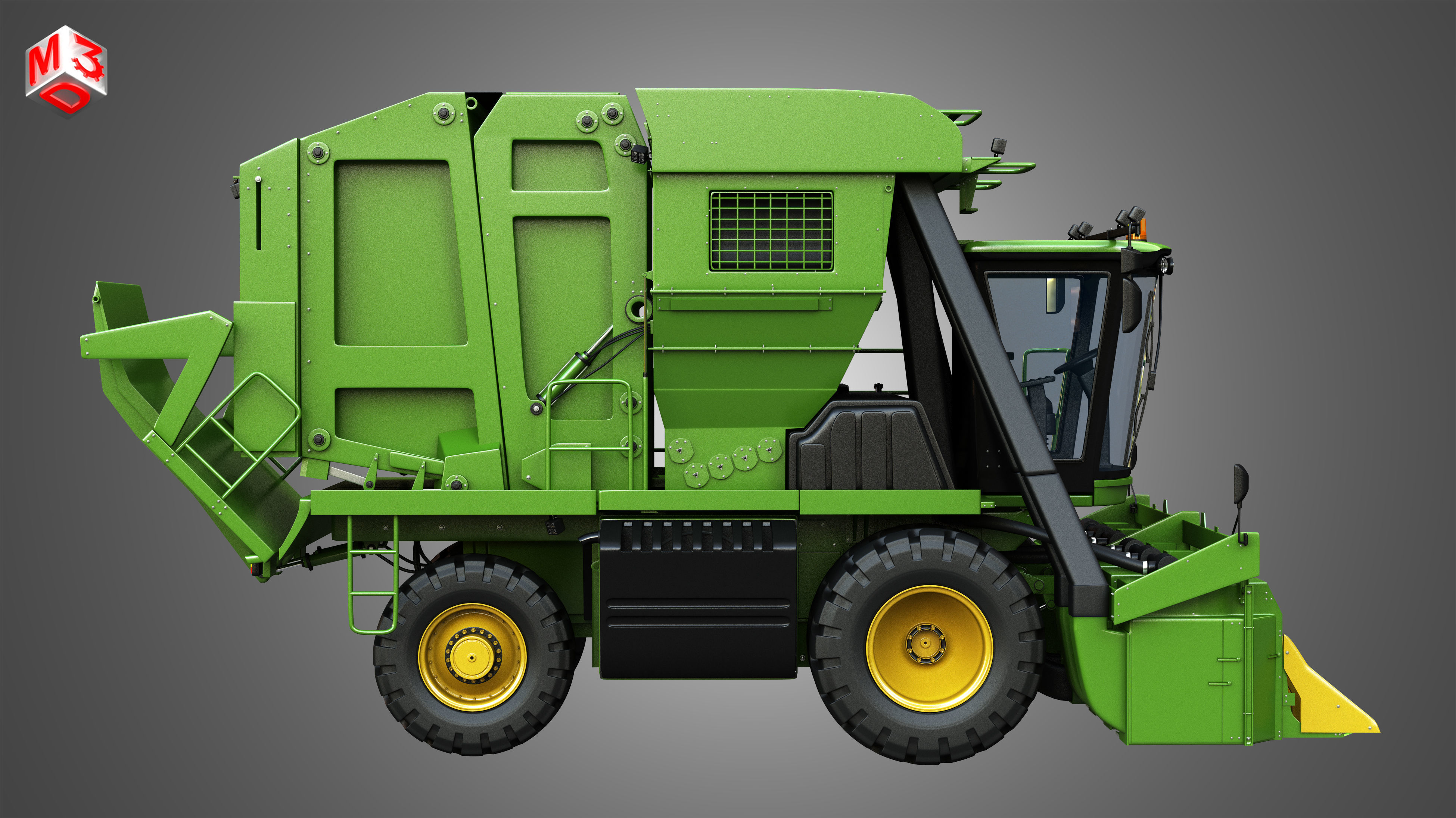 JD - 7760 Combine Harvester - Cotton Picker 3D model | CGTrader