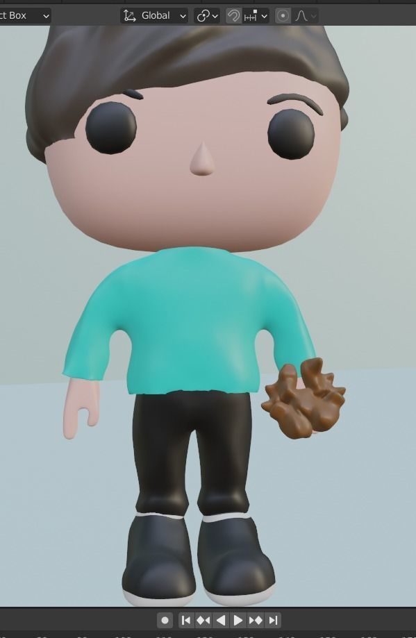 Pop Funko type character with weapon 3D model | CGTrader