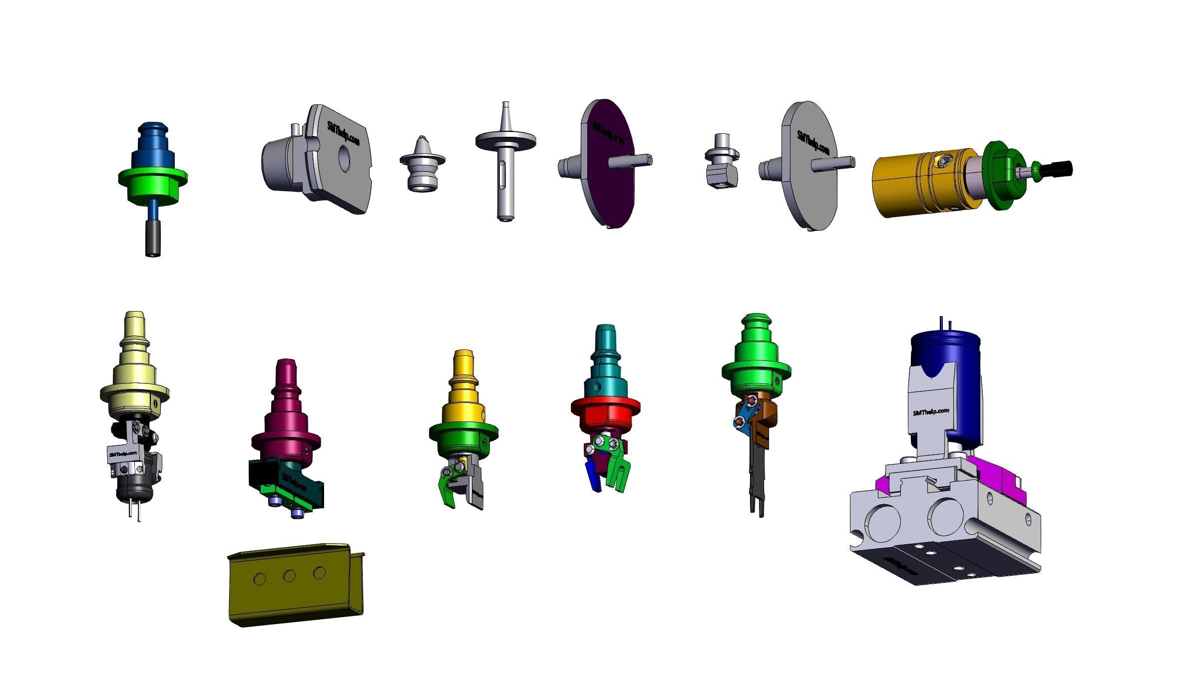 What is SMT gripper nozzle with component for PCB assembly 3D model ...
