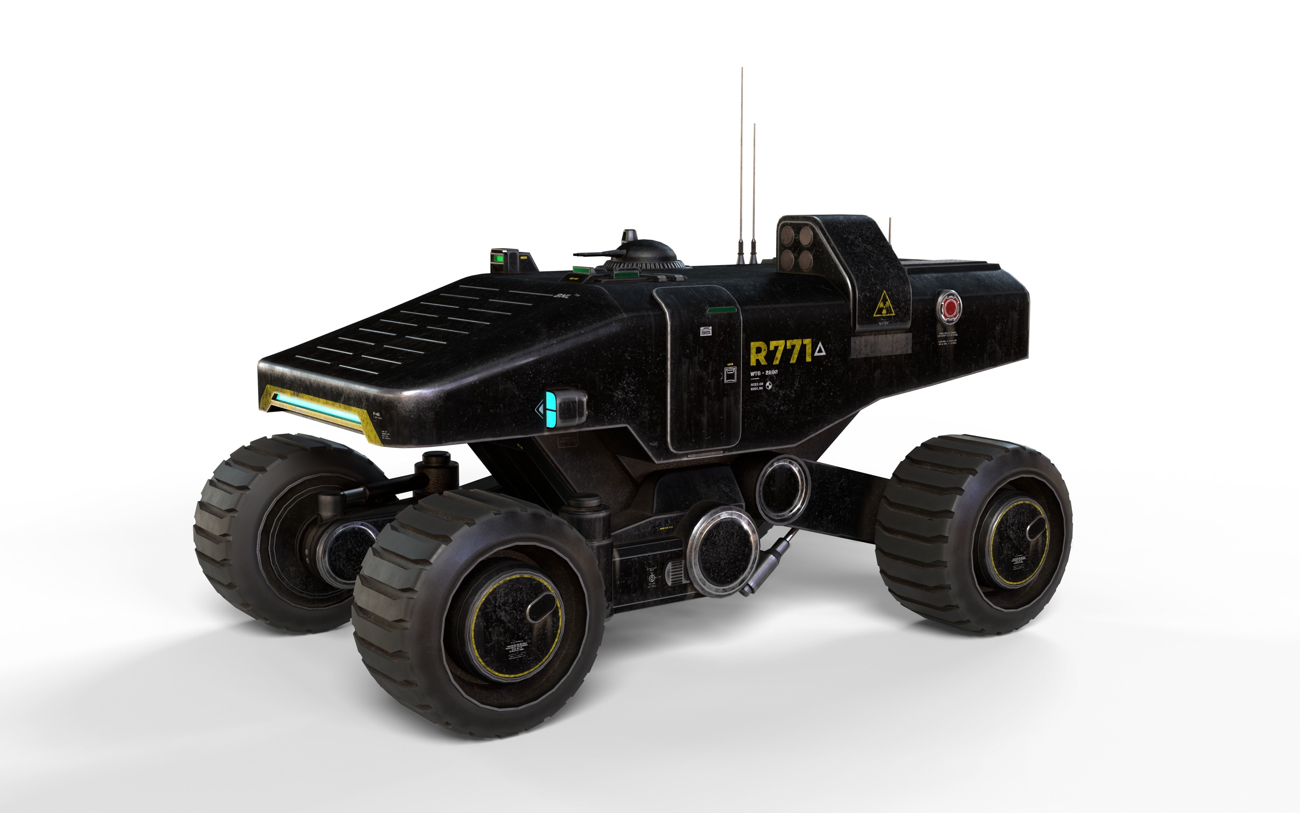 3D model Mars Rover Black Transporter Source Files Attached 8K Textures ...