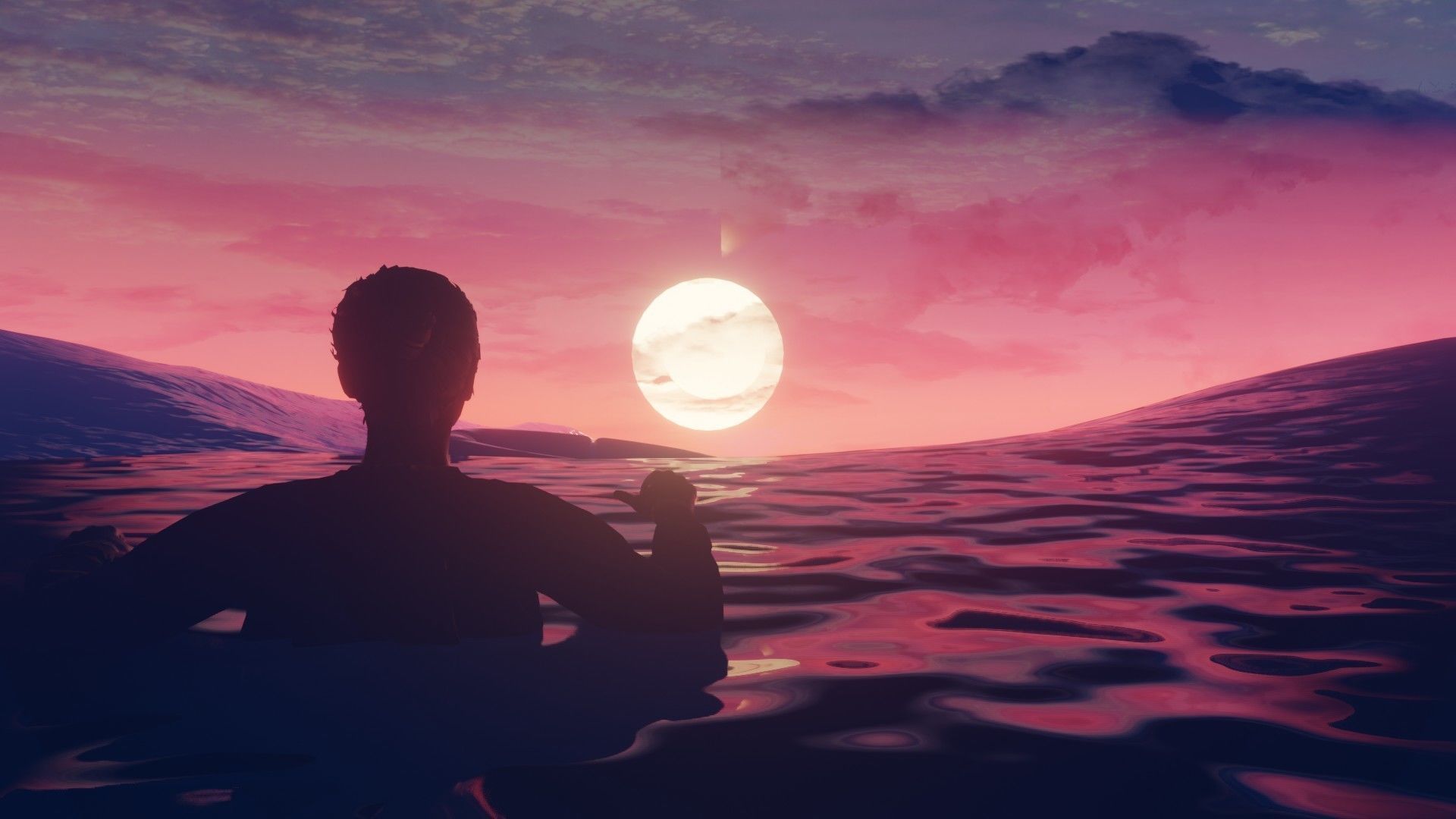 epic animated sunset scene blender project 3D model animated rigged ...