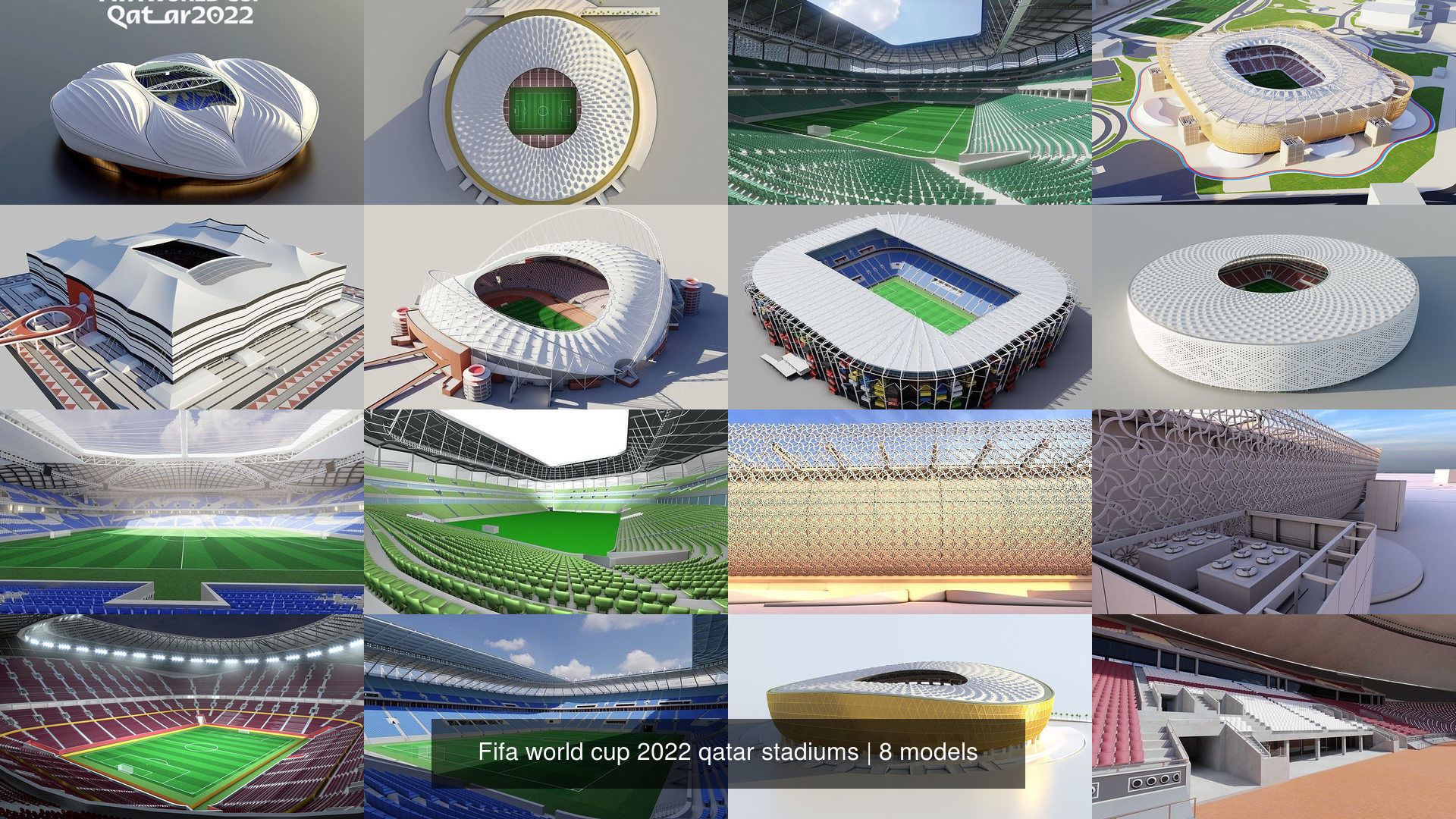 Fifa world cup 2022 qatar stadiums 3D Model Collection | CGTrader