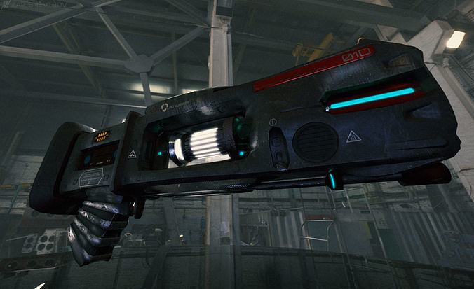 3D model Sci-fi cyberpunk heavy laser rifle VR / AR / low-poly | CGTrader