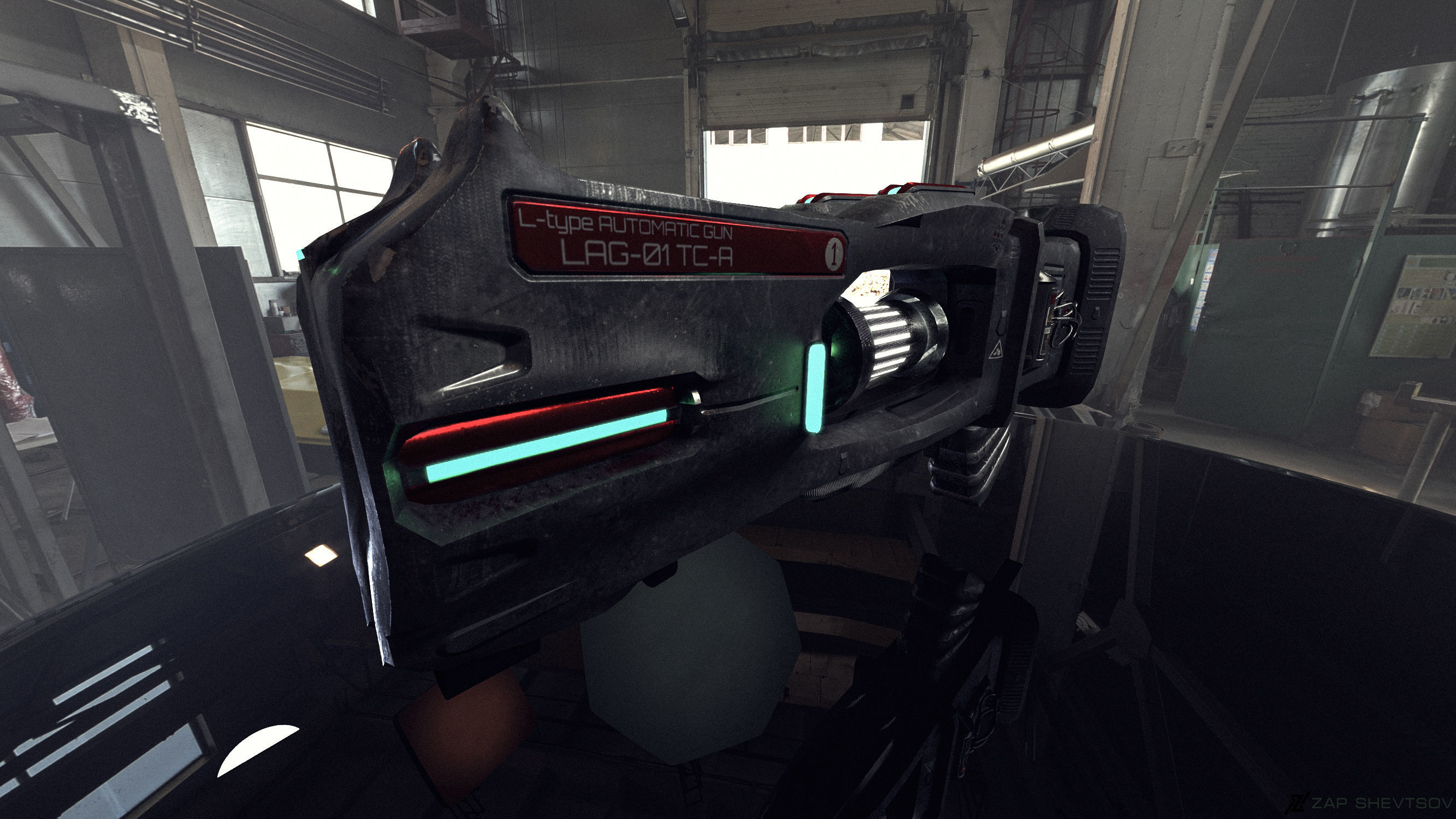 3D model Sci-fi cyberpunk heavy laser rifle VR / AR / low-poly | CGTrader