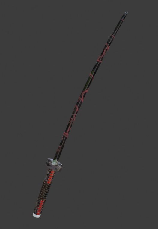 3D model Katana Sword Demon Slayer Black Nichirin VR / AR / low-poly ...