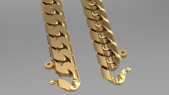 two sided cuban chain JUST STL 3D model | CGTrader