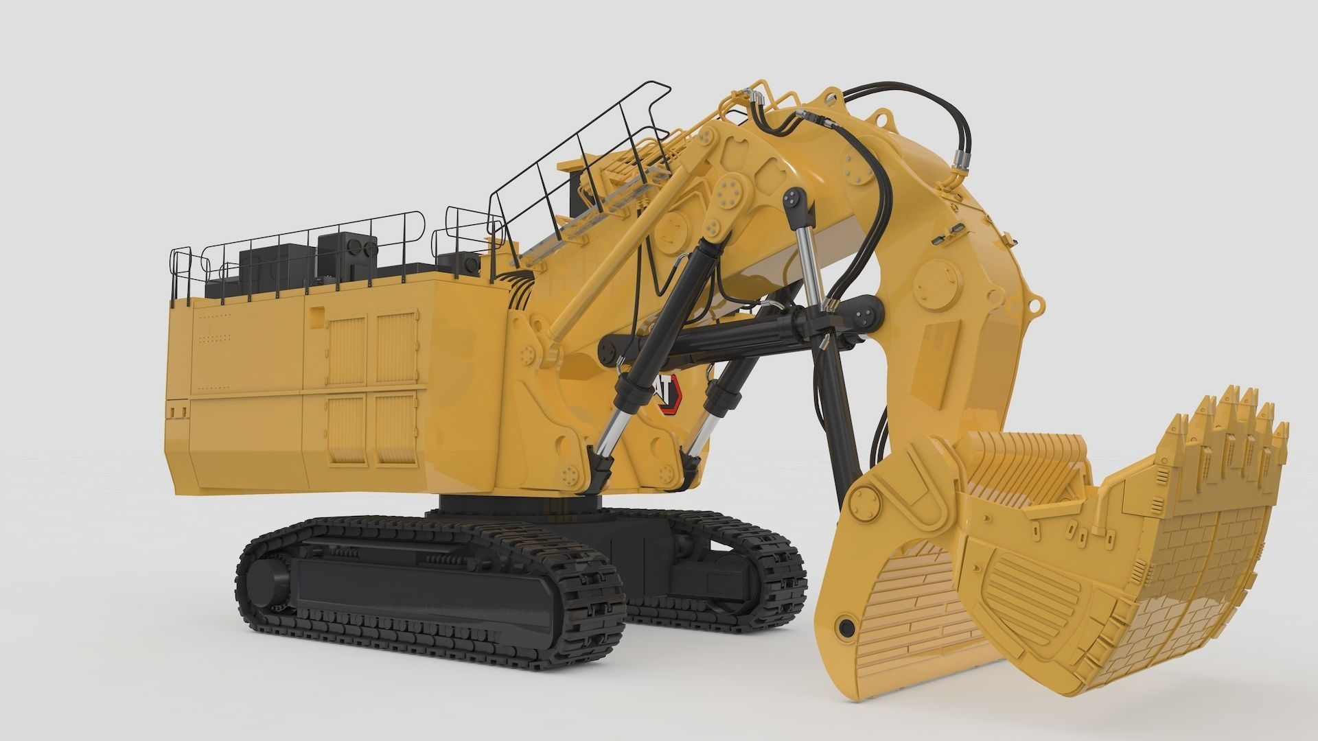 Mining Shovel Excavator 3D model animated rigged | CGTrader