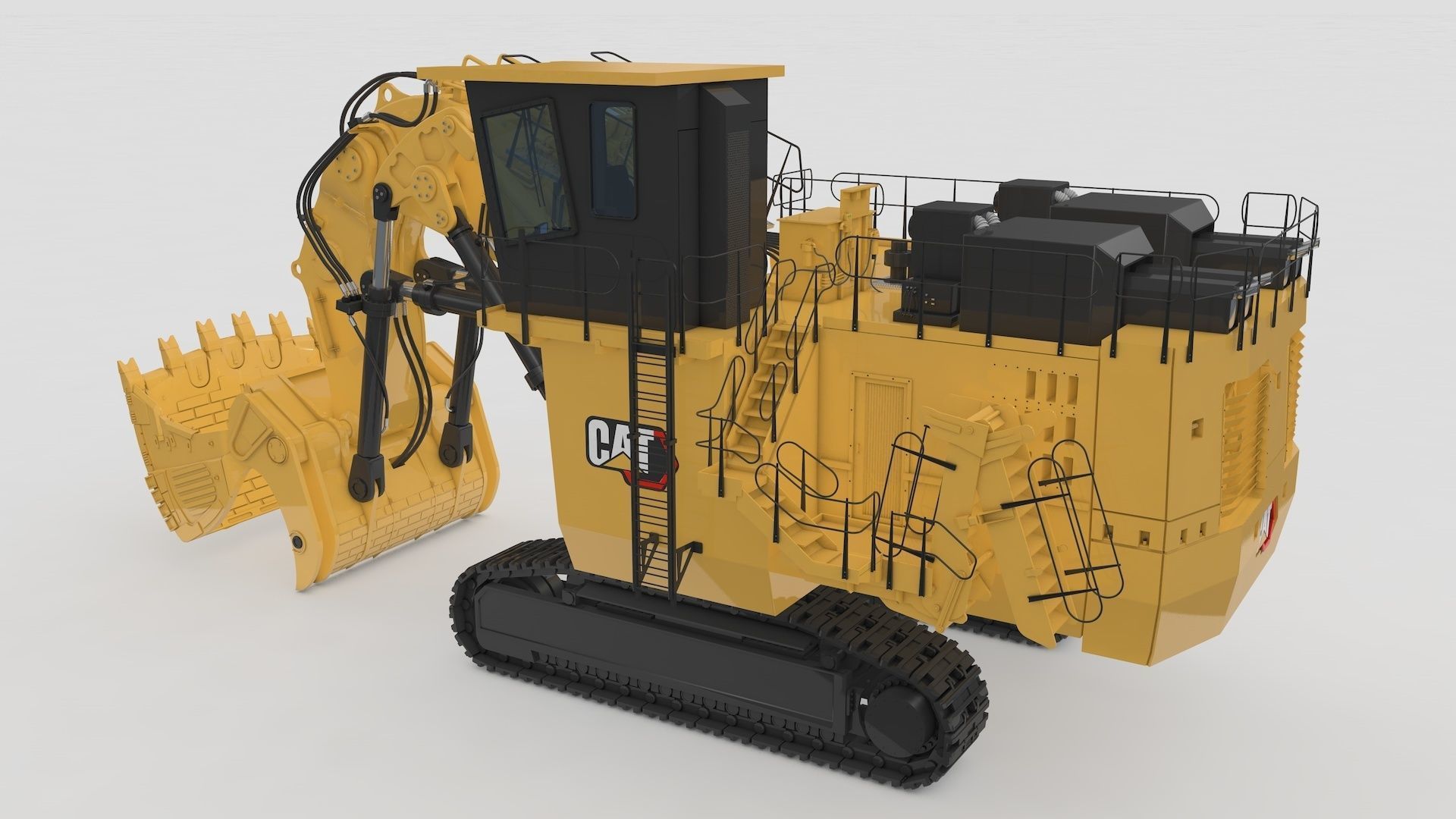 Mining Shovel Excavator 3D model animated rigged | CGTrader