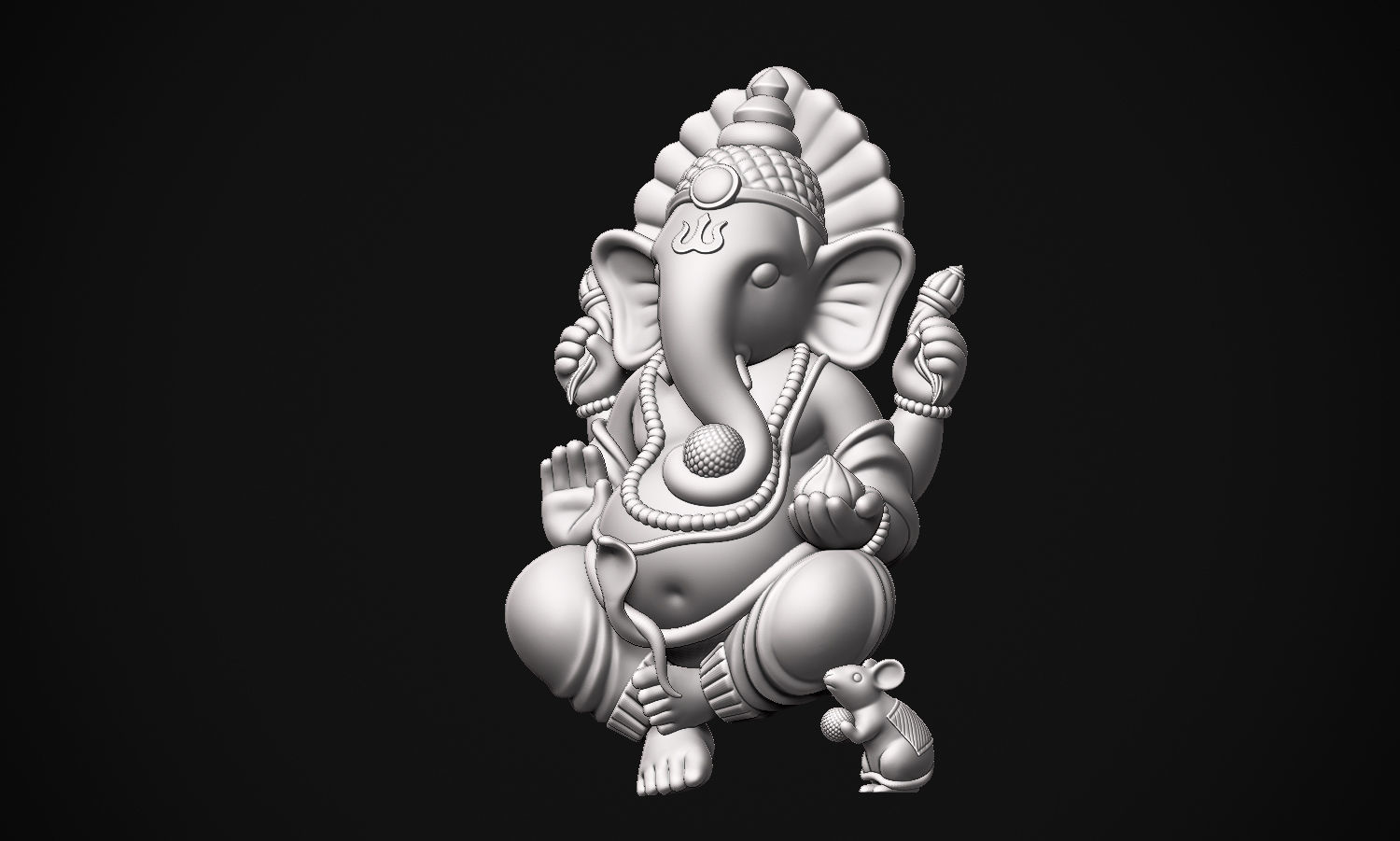 Ganesh ji with Mushak raj 3D model 3D printable | CGTrader