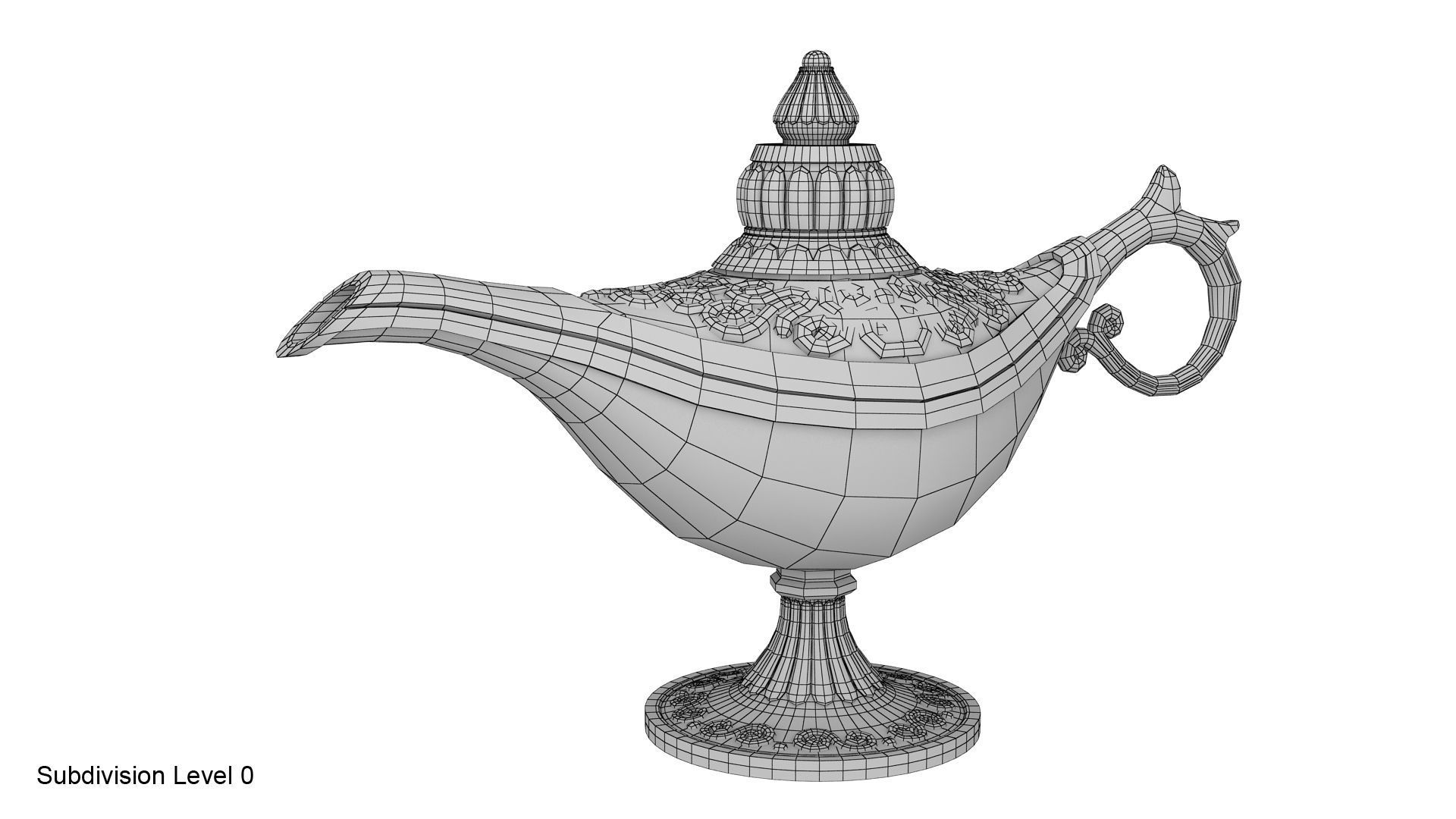 Gold magic lamp 3D model | CGTrader