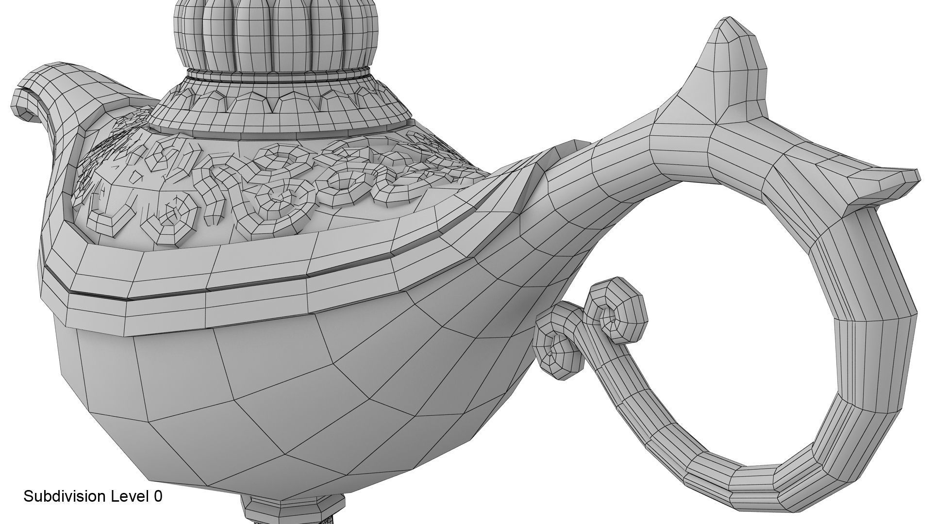 Gold magic lamp 3D model | CGTrader