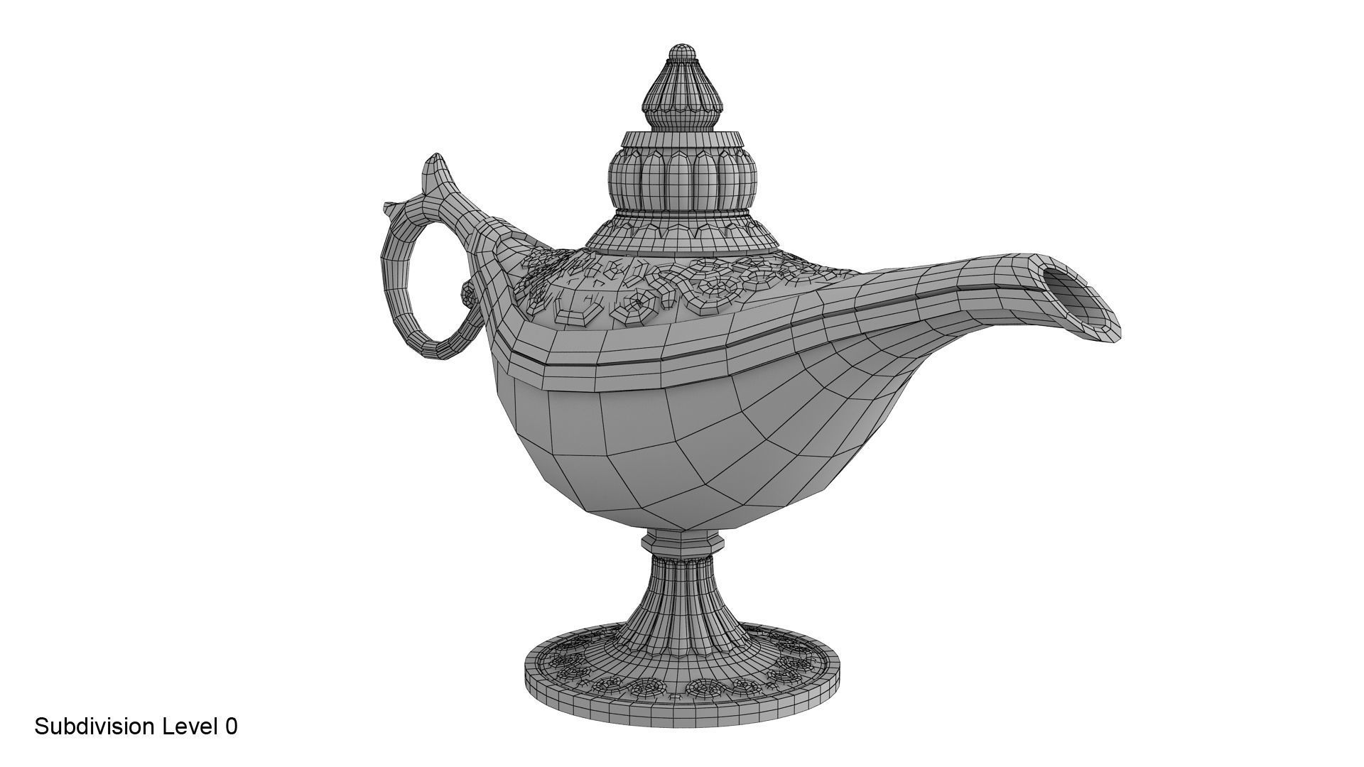 Gold magic lamp 3D model | CGTrader