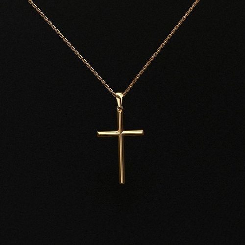Cross gold necklace 3D model 3D printable | CGTrader