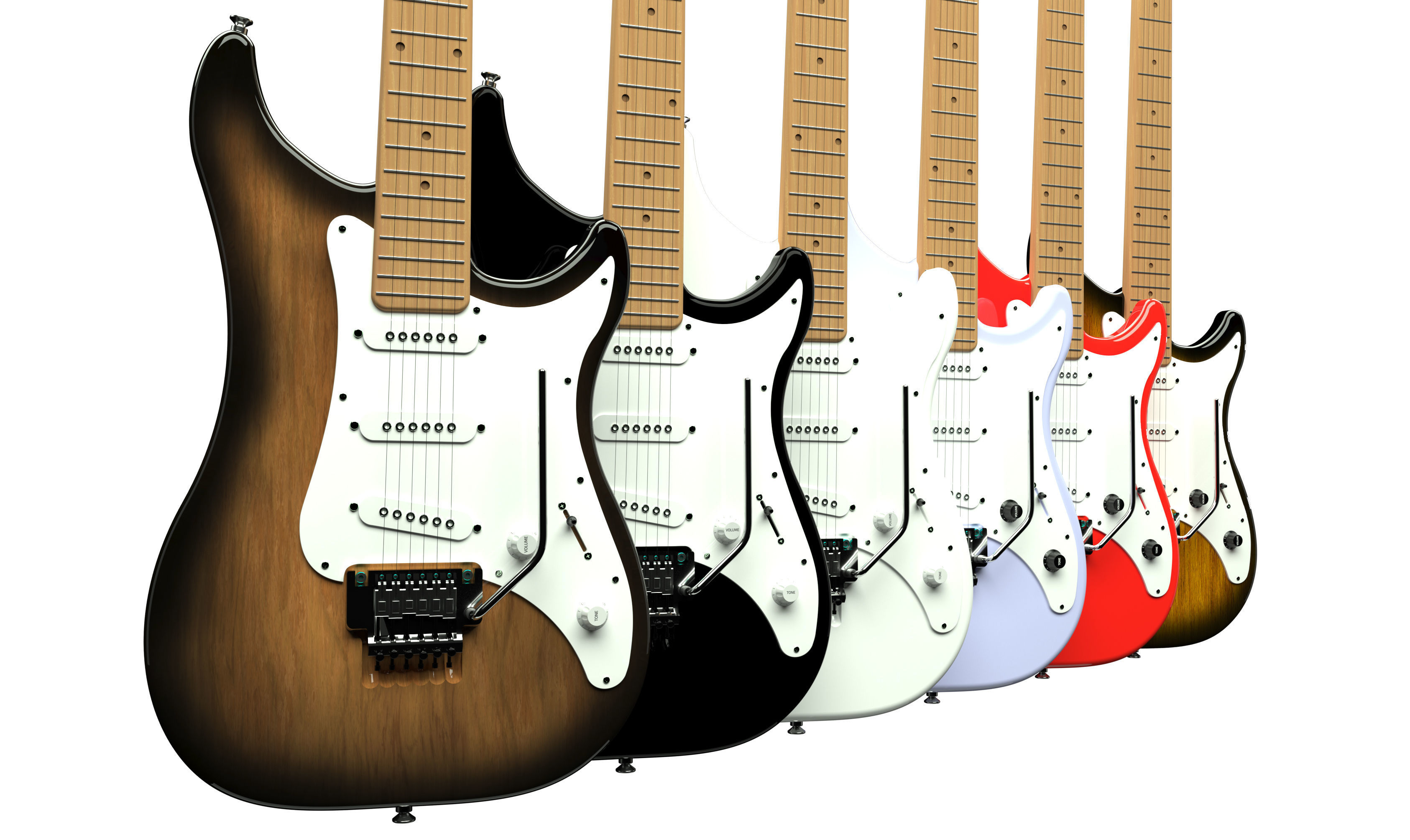 Electric Guitar Collection 3D model | CGTrader