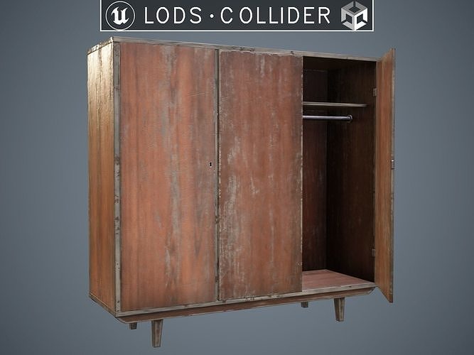 3D model Soviet Wardrobe Variant 1 Damaged VR / AR / low-poly | CGTrader