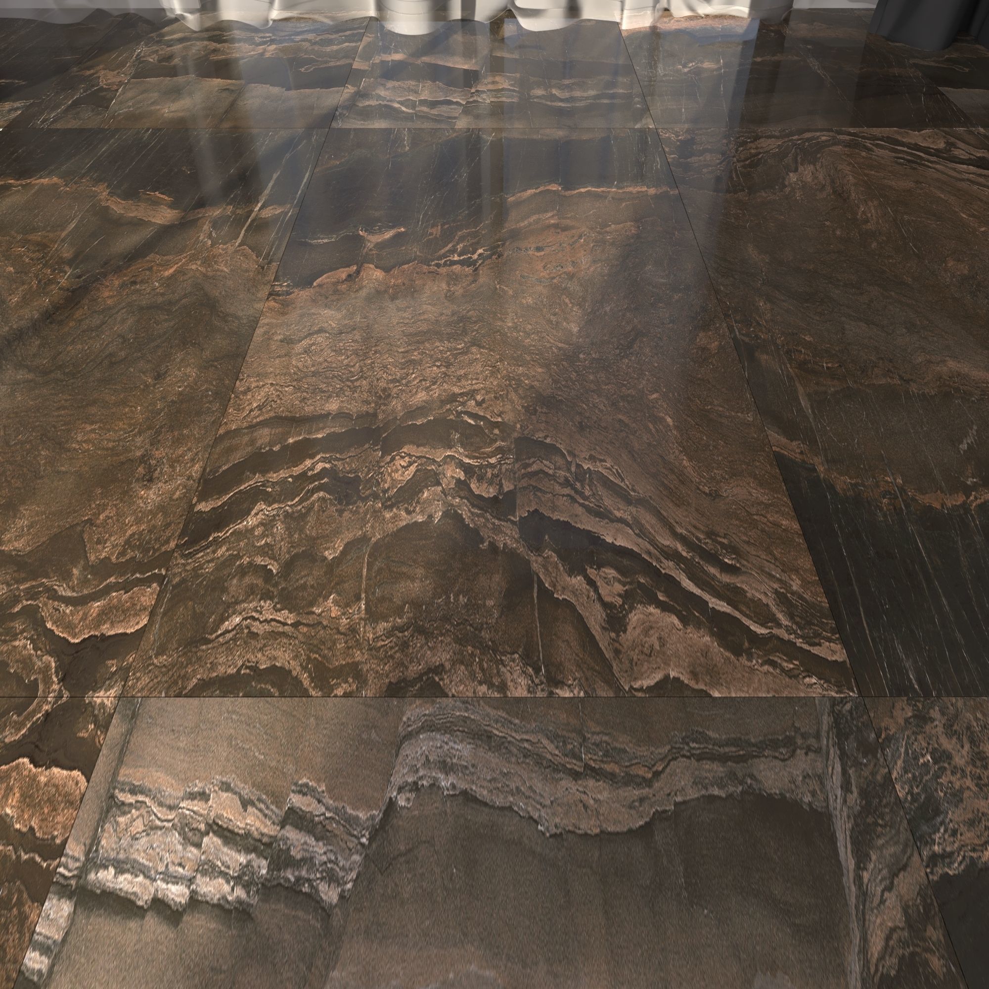 Marble Floor Museum Opera Brown 60x120 Set 2 3D model