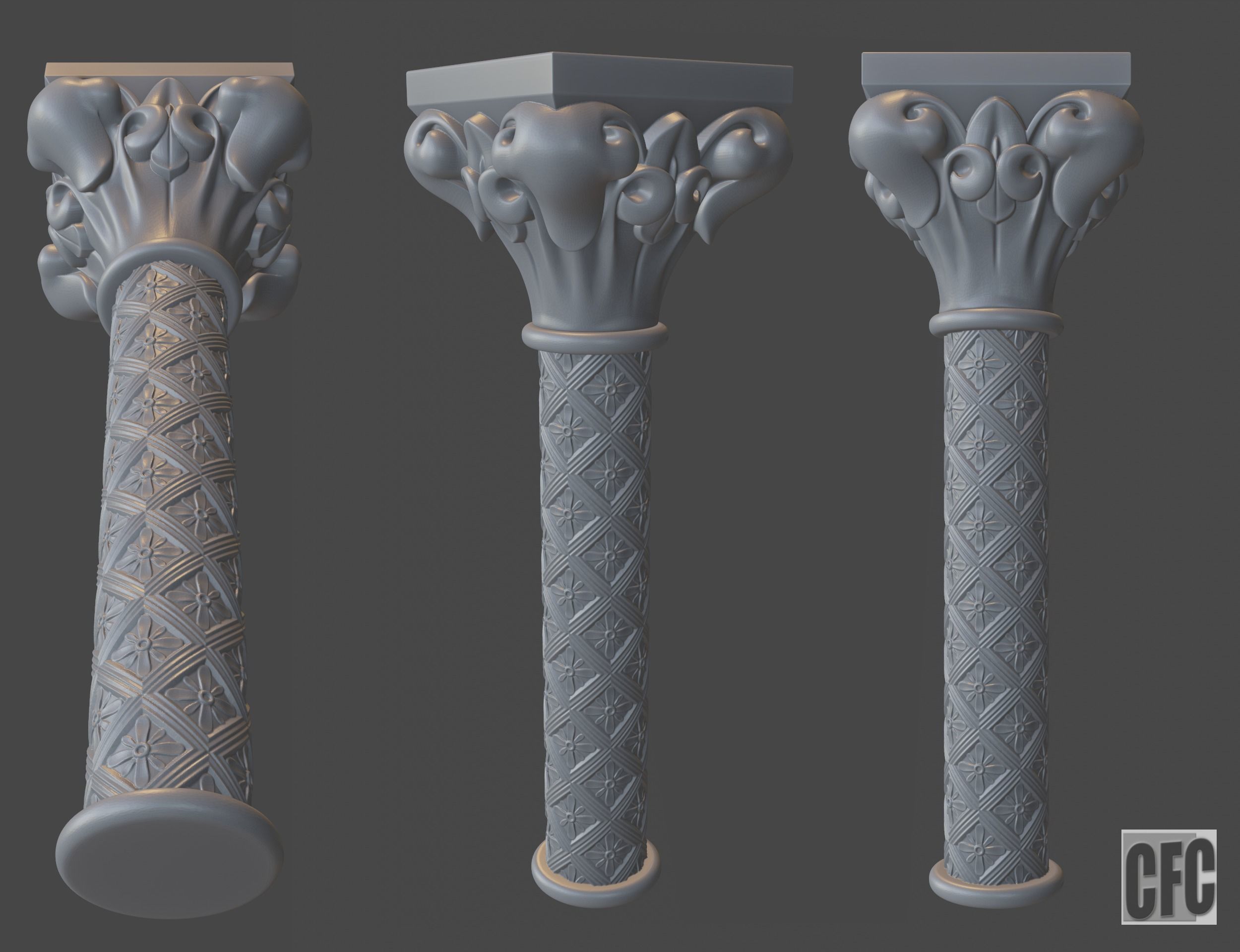 Goth Column - 3d model for CNC - GothColumnCFC06 3D model 3D printable ...