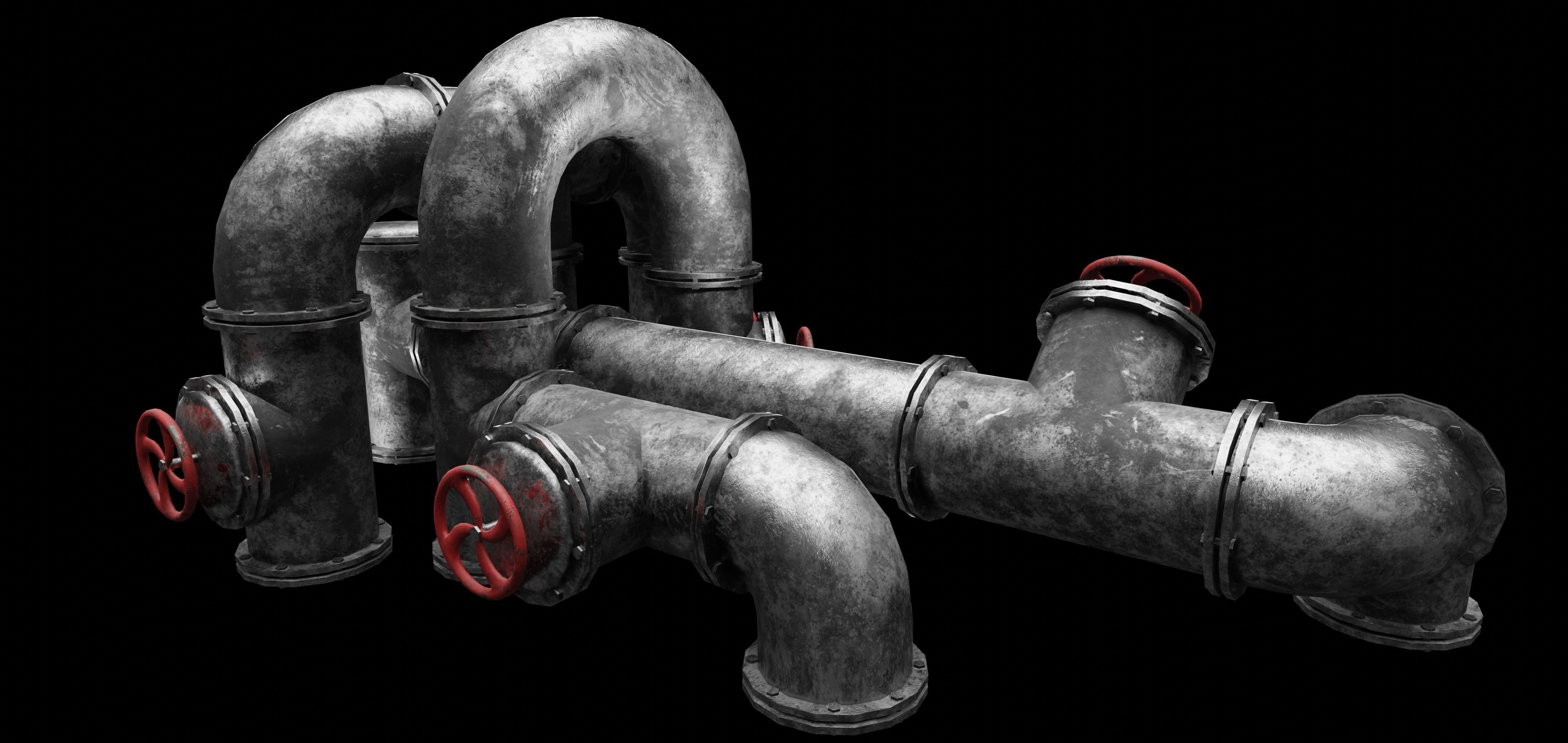 3D model Pipe Assemply Kit VR / AR / low-poly | CGTrader