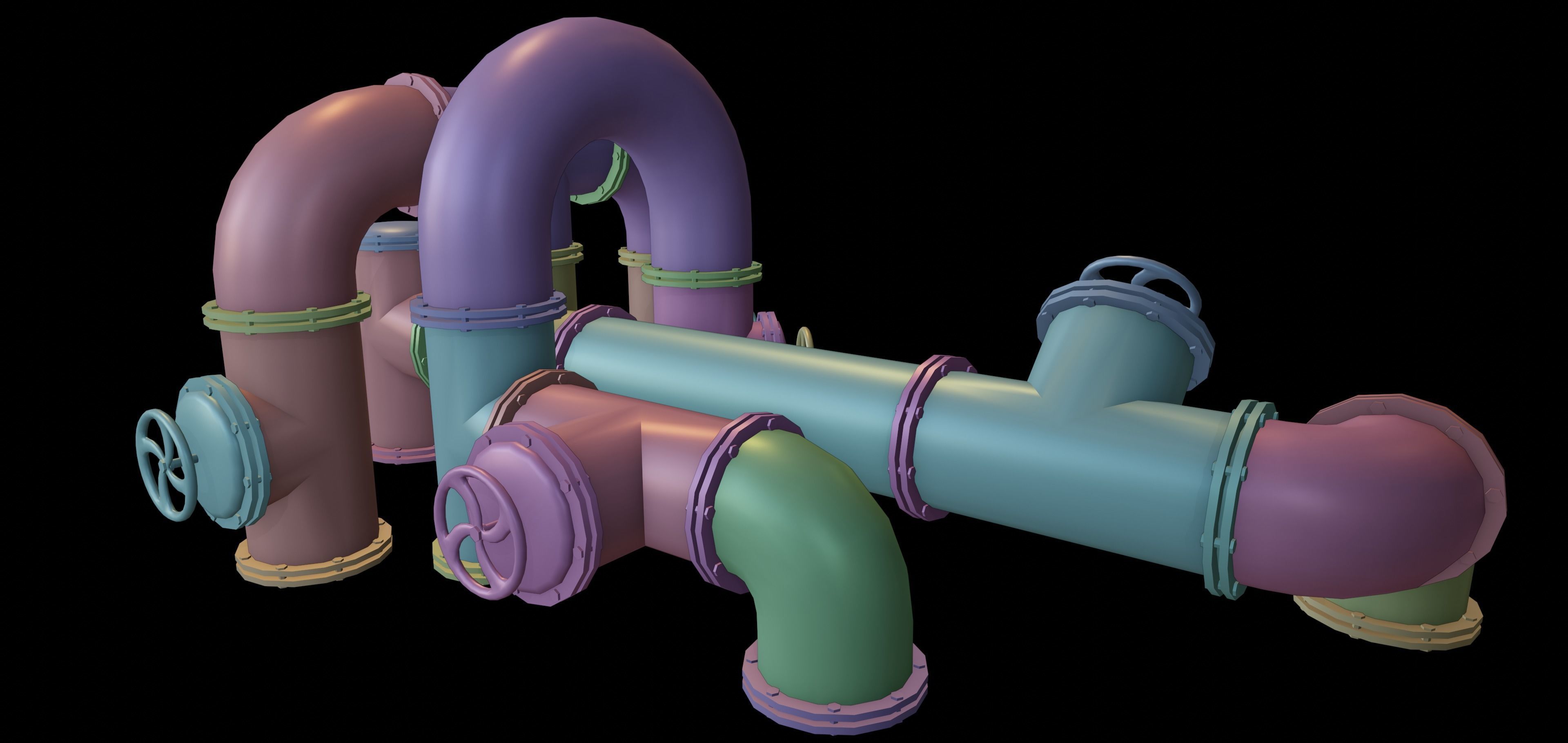 3D model Pipe Assemply Kit VR / AR / low-poly | CGTrader