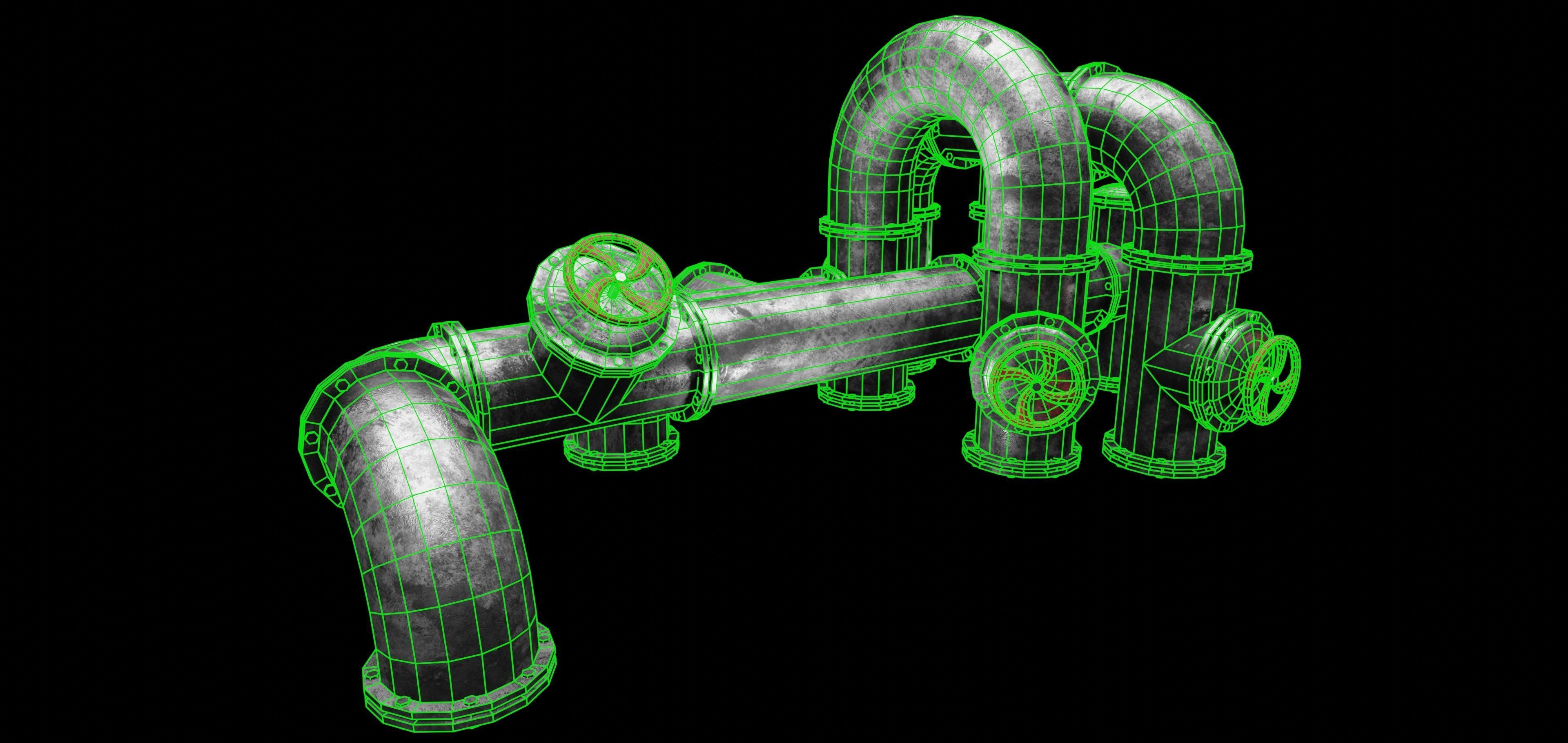 3D model Pipe Assemply Kit VR / AR / low-poly | CGTrader