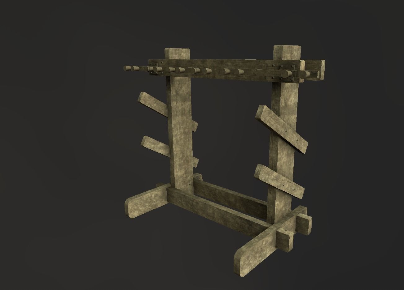 3D model Medieval Weapons Rack VR / AR / low-poly | CGTrader