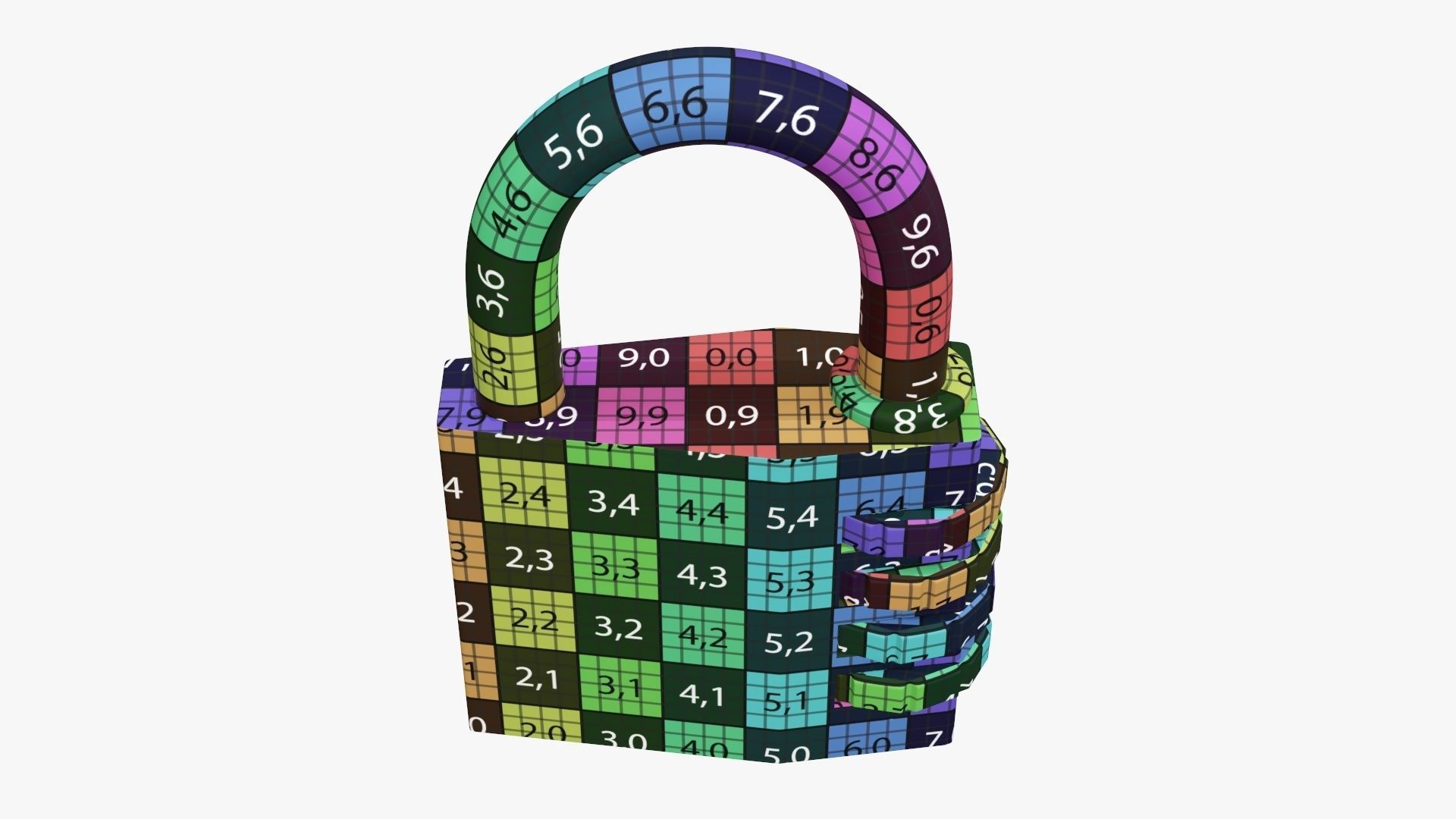 Padlock with code 01 3D model | CGTrader
