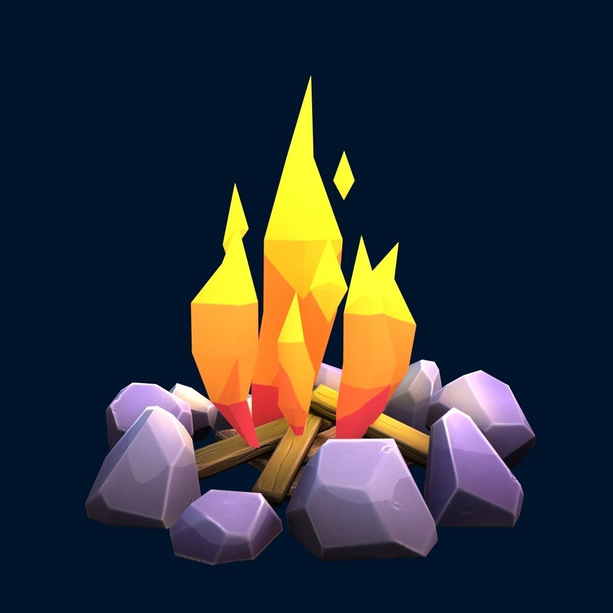3D model Stylized bonfire VR / AR / low-poly | CGTrader