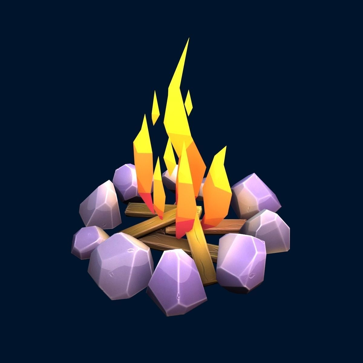 3D model Stylized bonfire VR / AR / low-poly | CGTrader
