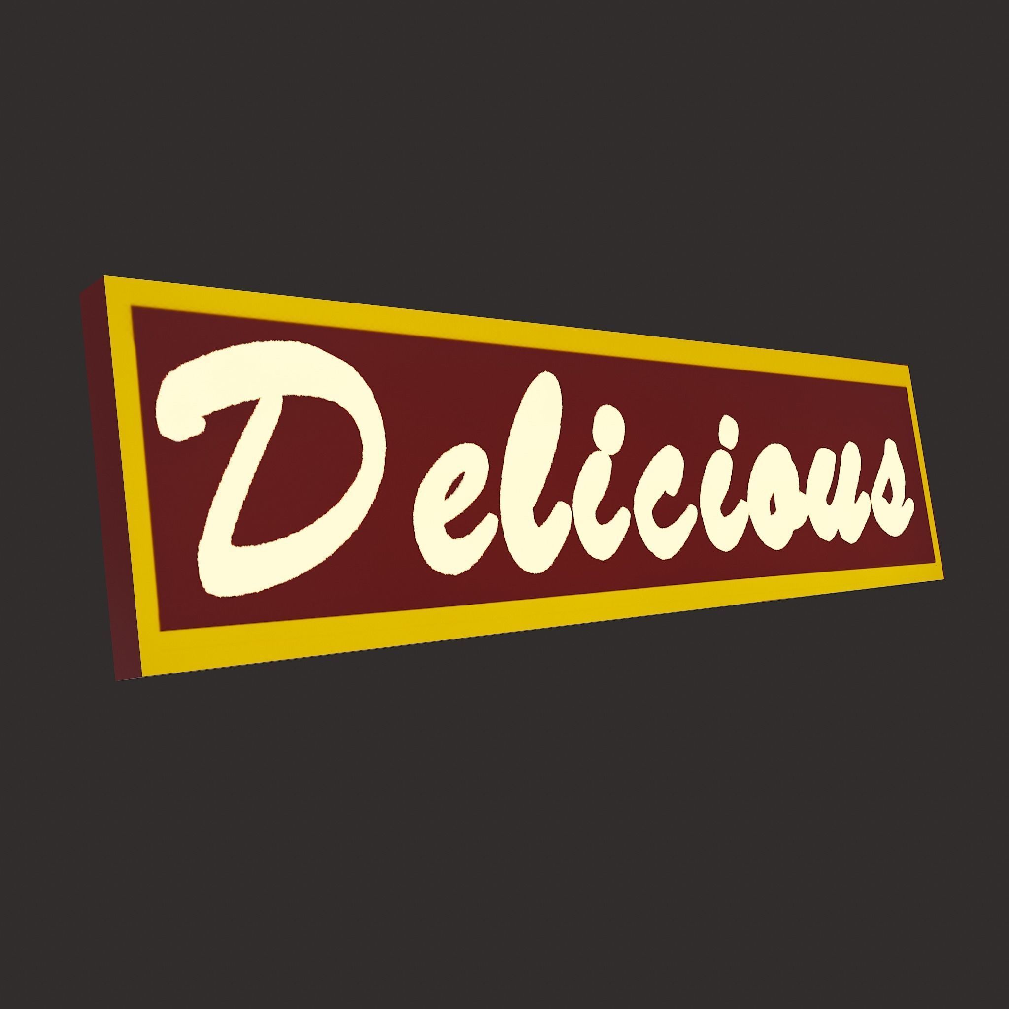 Delicious Sign free VR / AR / low-poly 3D model | CGTrader