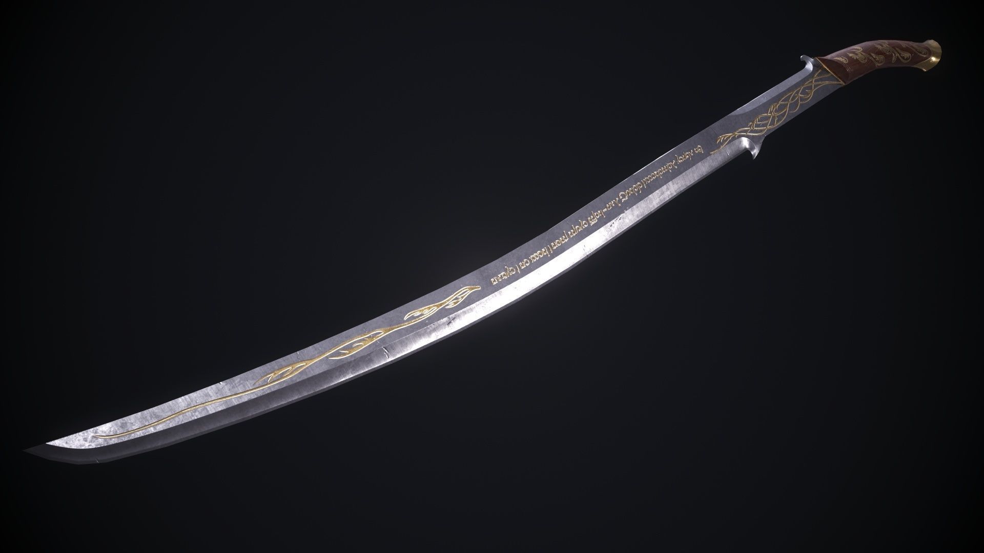 3D model Hadhafang Sword from The Lord of The Rings Movie VR / AR / low ...