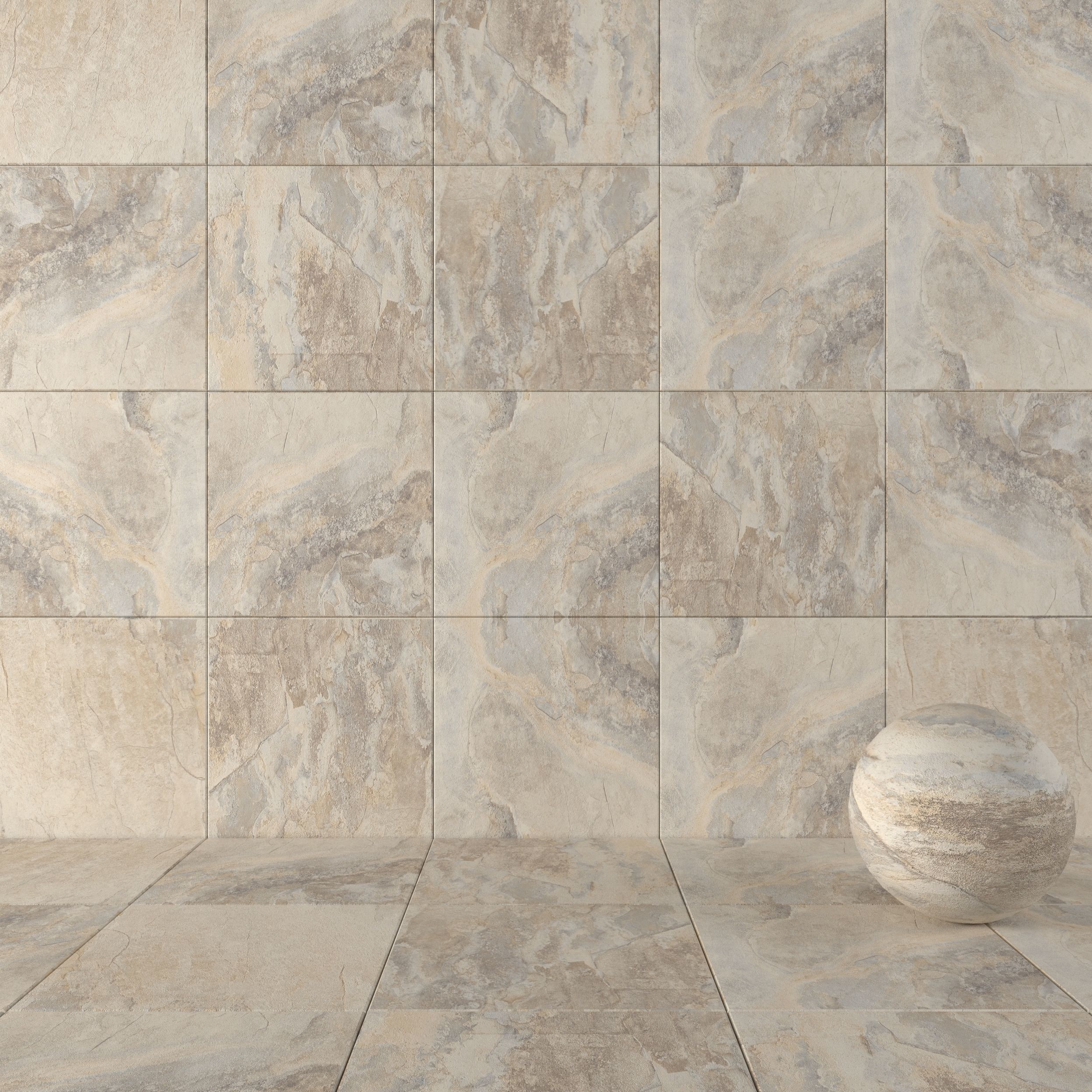 Stone Wall Tiles Key Stone Cream 80x80 3D | CGTrader