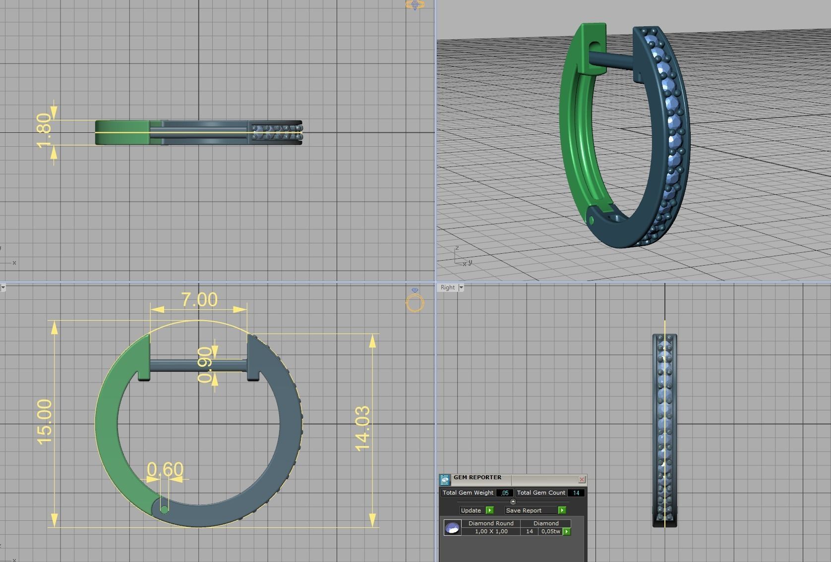 Hoop Earrings 15mm size Printable Earrings 3dmodel 3D model 3D ...