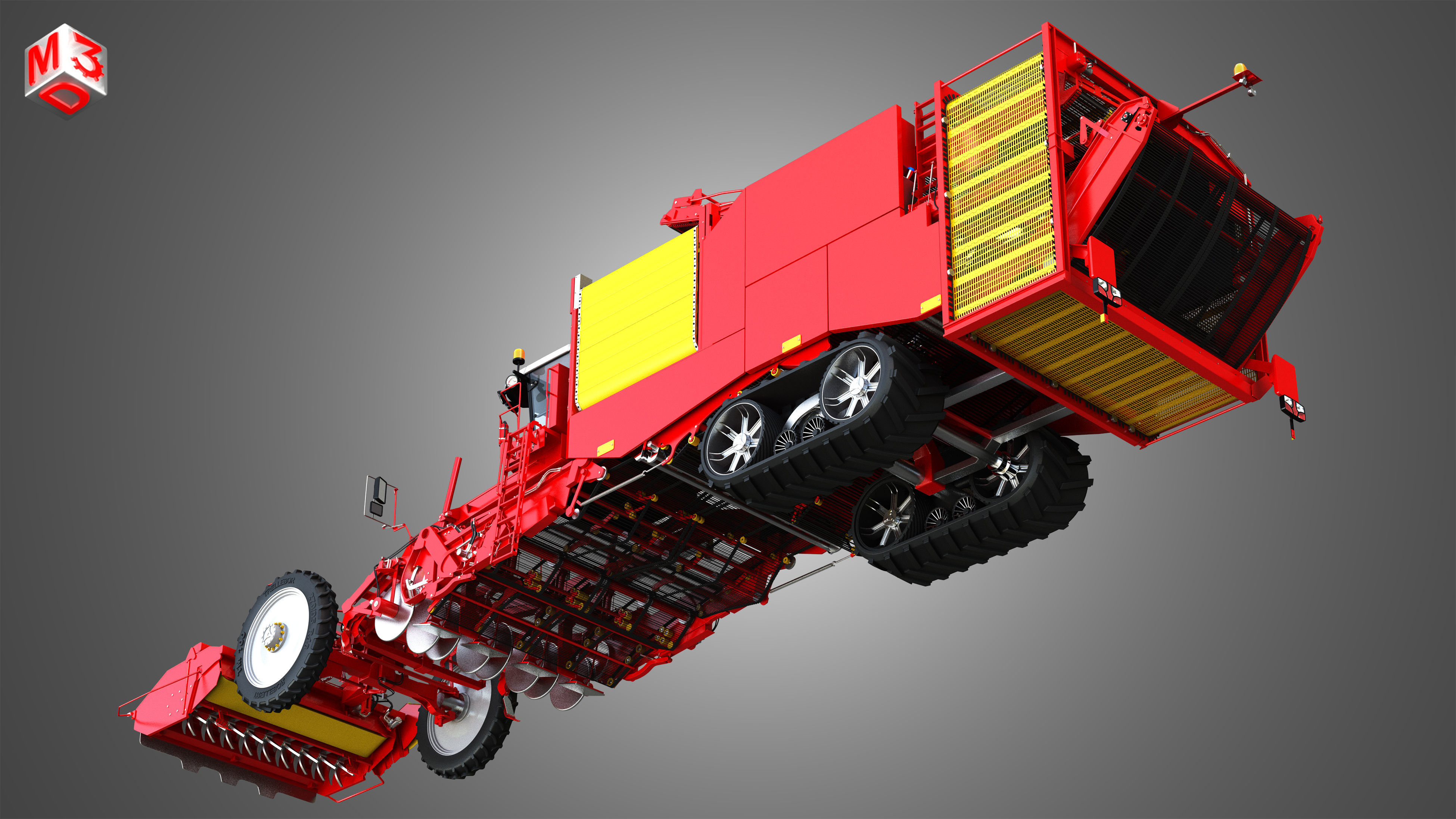 Varitron Potato Harvester 3D model | CGTrader