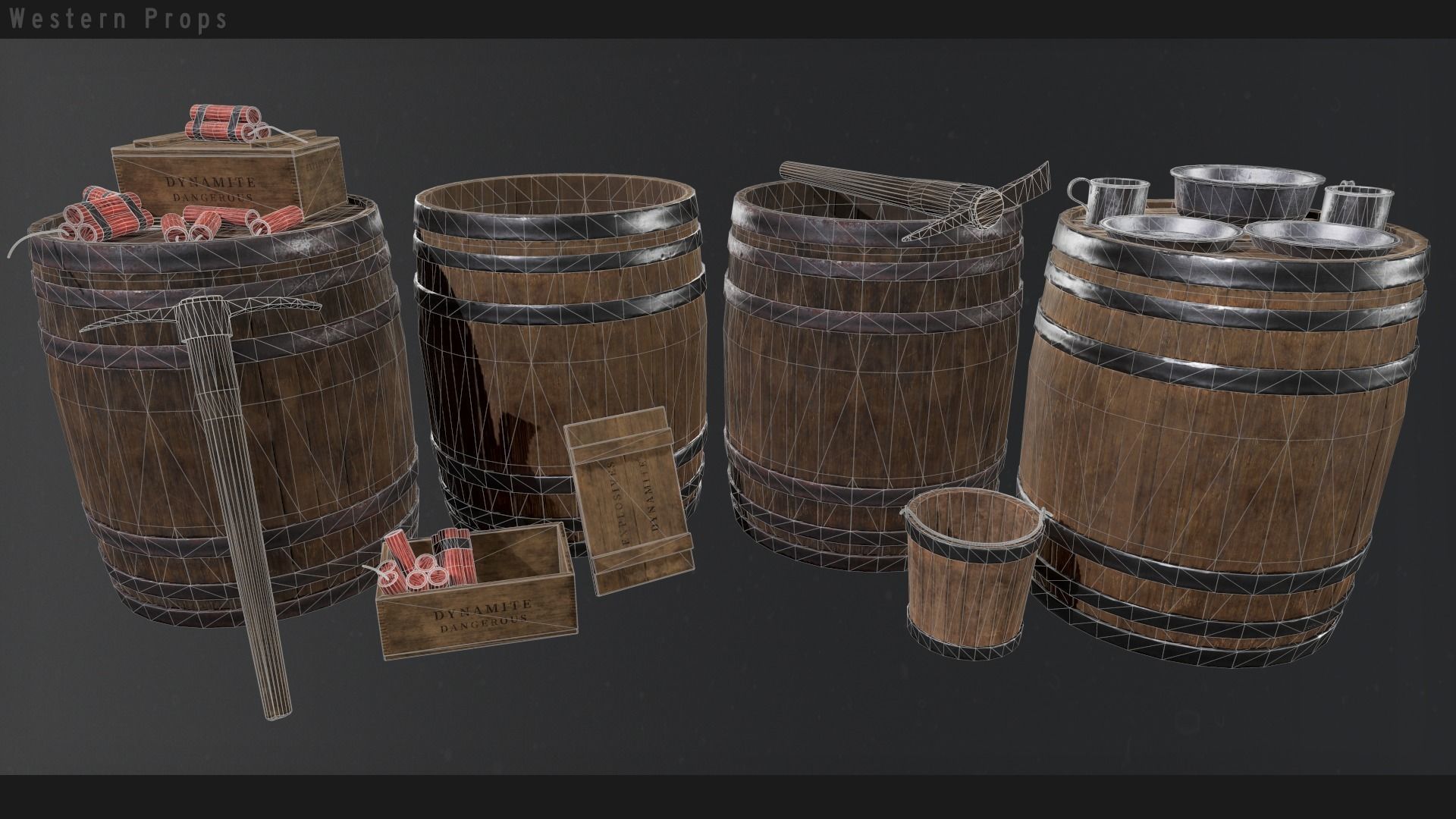 Western Props Vol 1 free VR / AR / low-poly 3D model | CGTrader