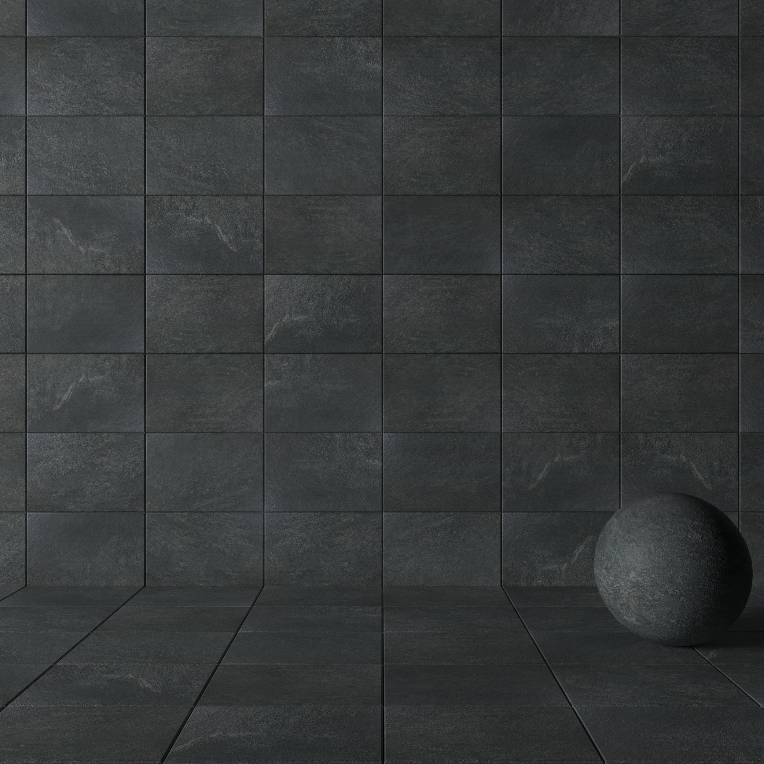 Stone Wall Tiles Mojo Anthracite 40x60 Texture | CGTrader