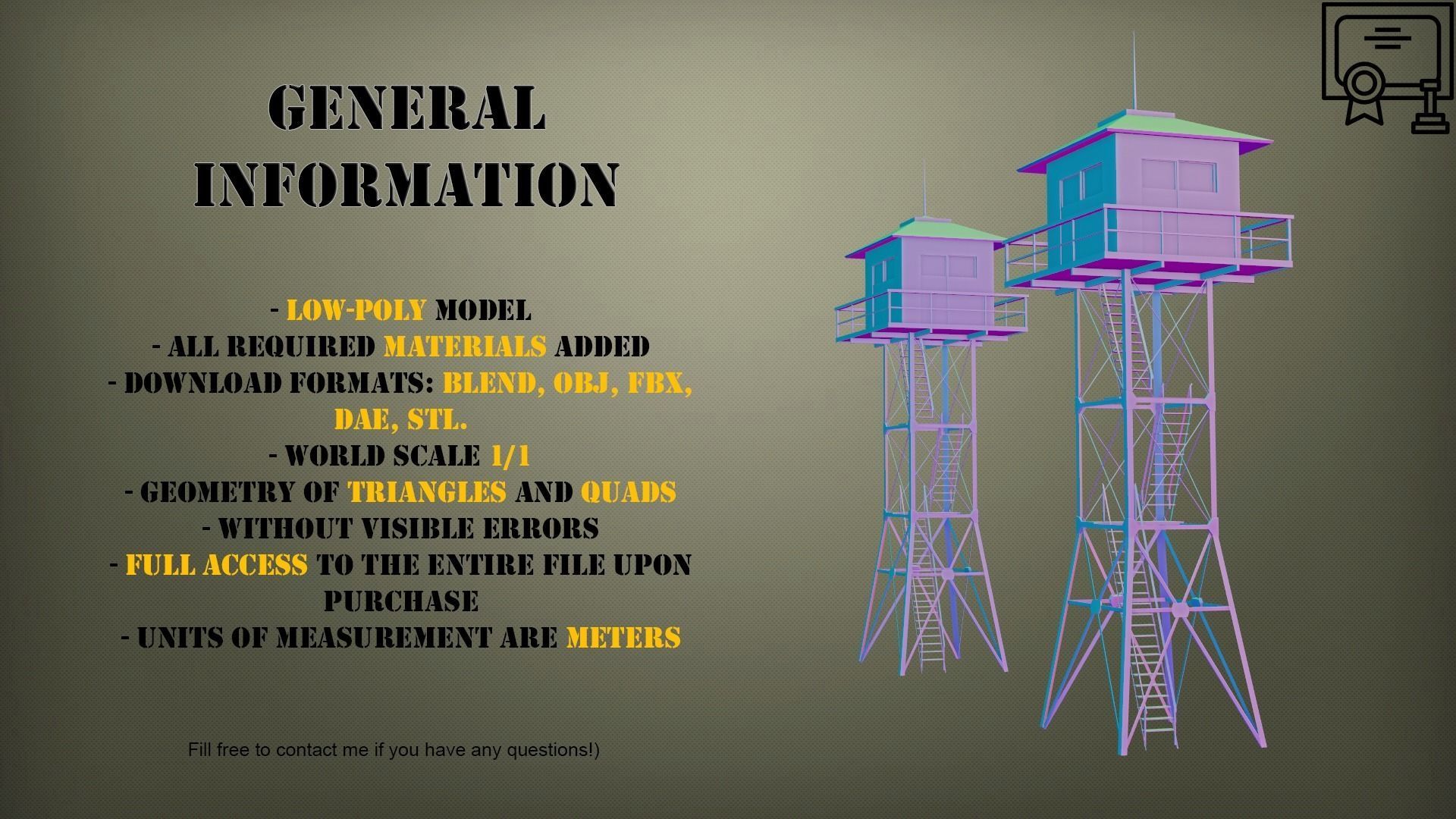 3D model Scout Tower VR / AR / low-poly | CGTrader