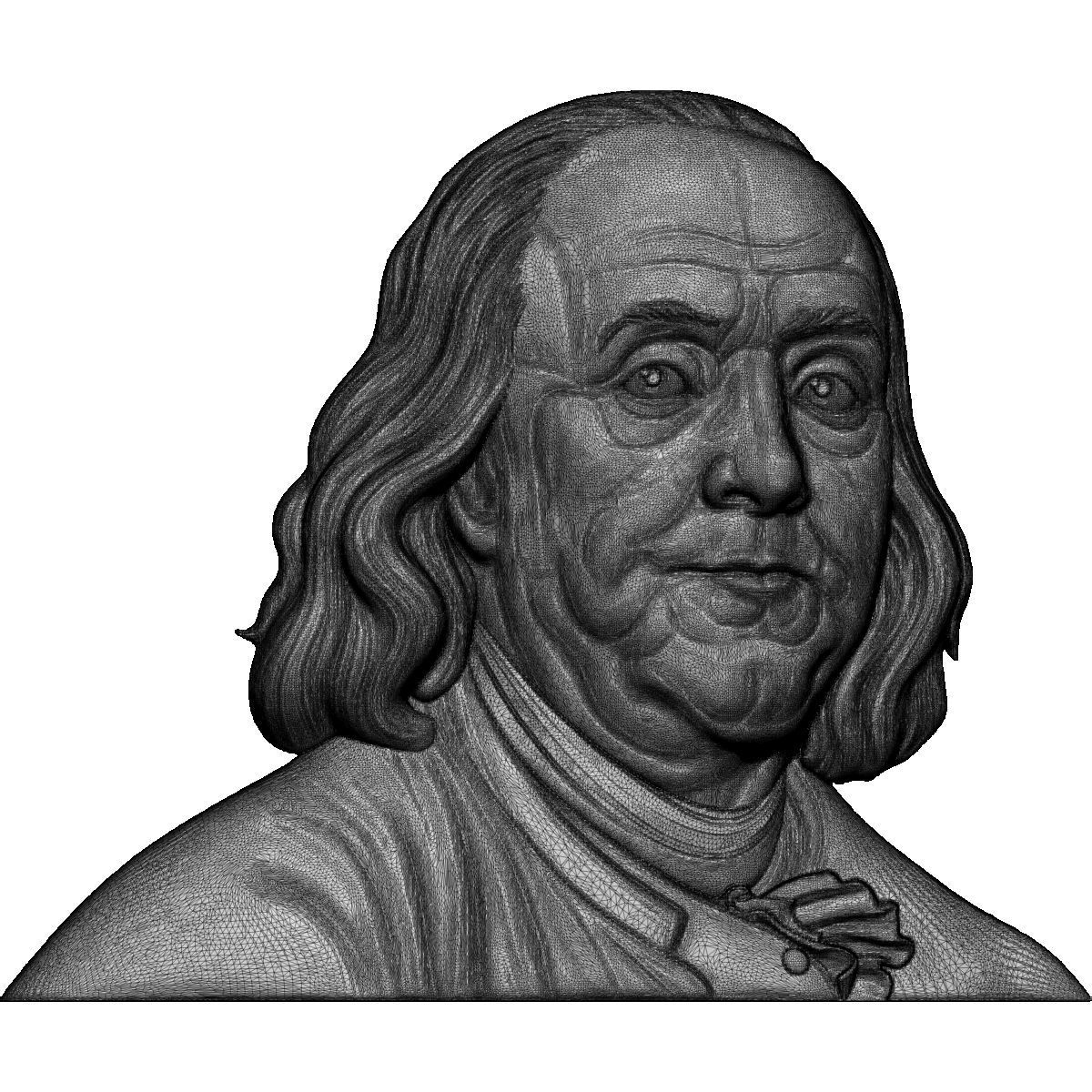 Benjamin Franklin bas relief 3d 3D model 3D printable | CGTrader