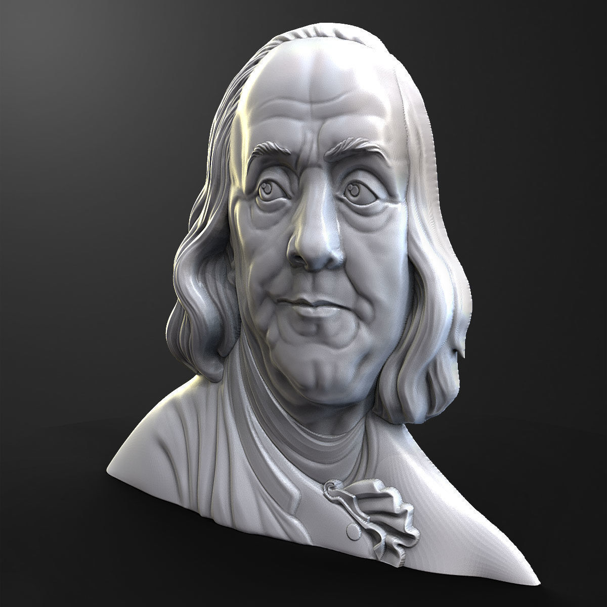 Benjamin Franklin bas relief 3d 3D model 3D printable | CGTrader